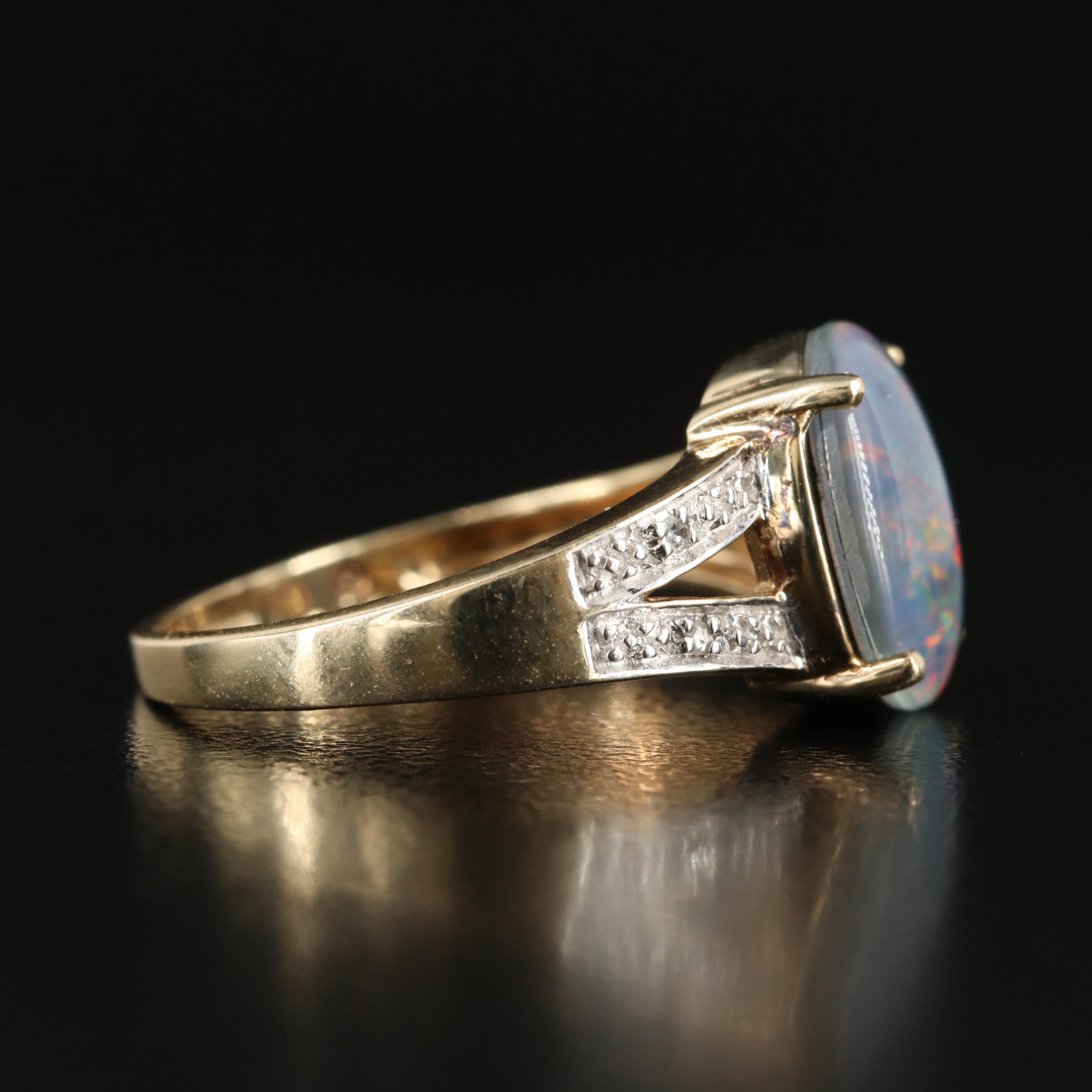 10K Opal Triplet and Diamond Ring | EBTH