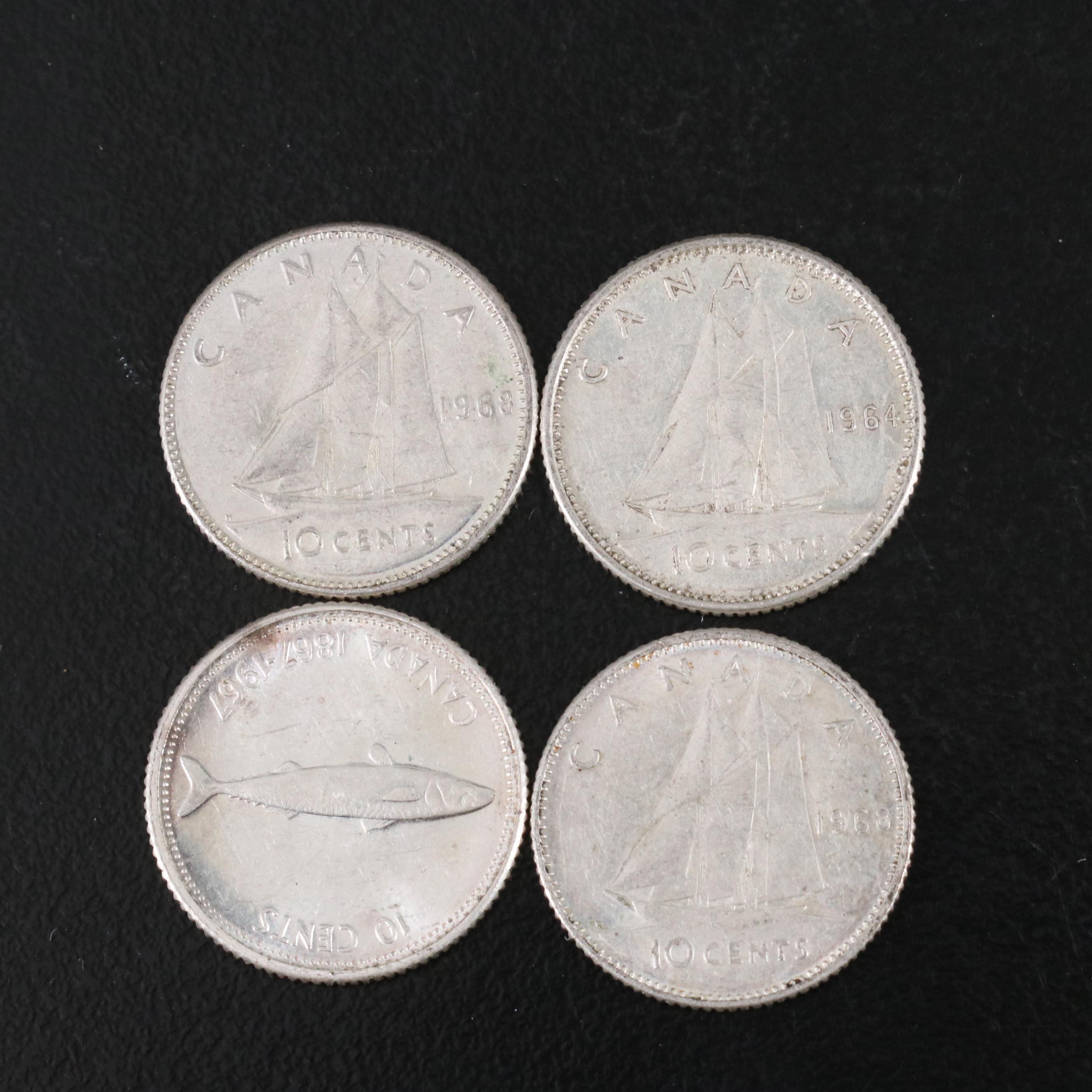 Group of Eighteen Canada Silver Ten Cent Coins | EBTH