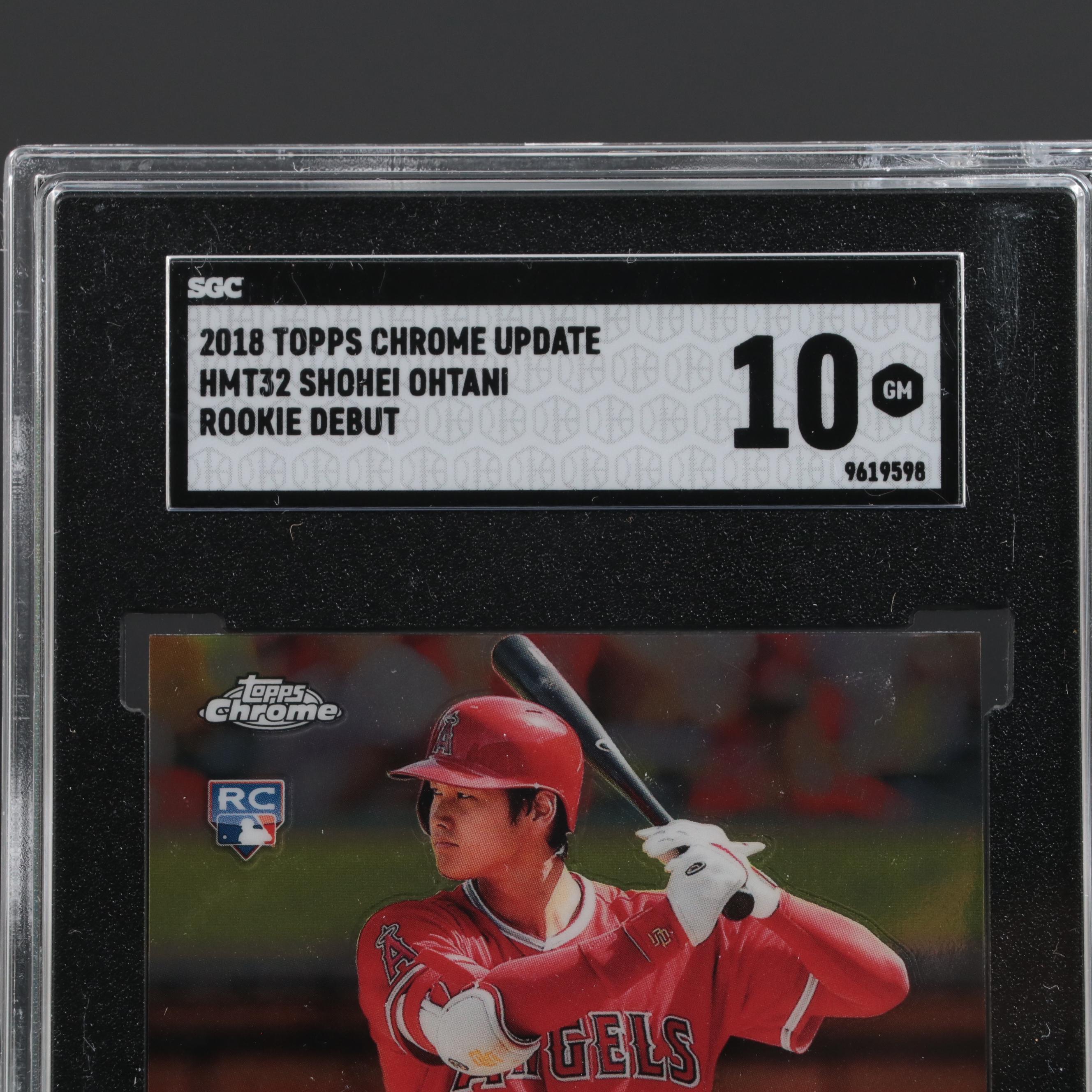 2018 Topps Chrome Update HMT32 Shohei Ohtani Rookie Debut Card Graded ...