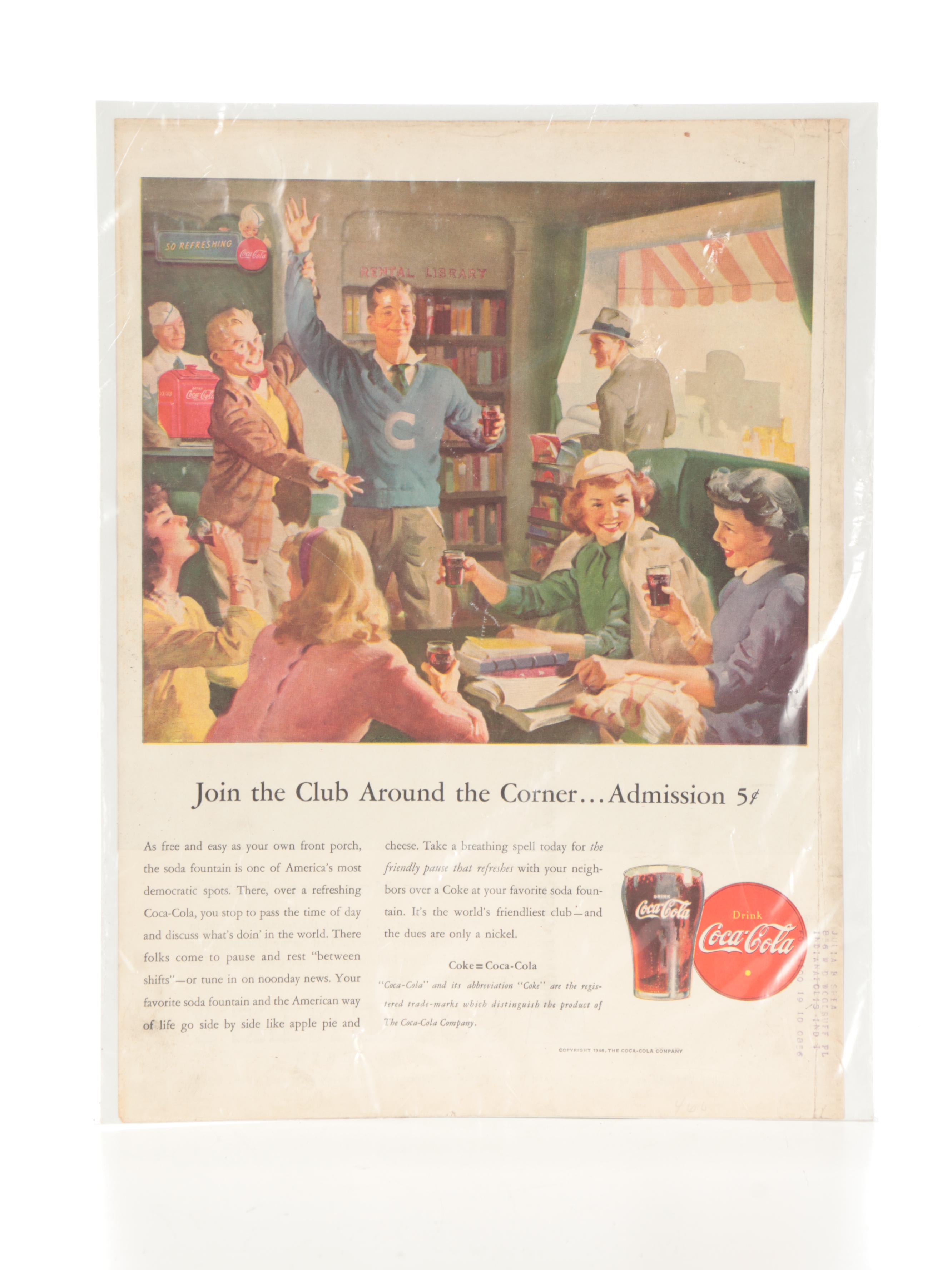 Coca-Cola Metal Advertisement Cooler with Pages, Mid-20th Century | EBTH