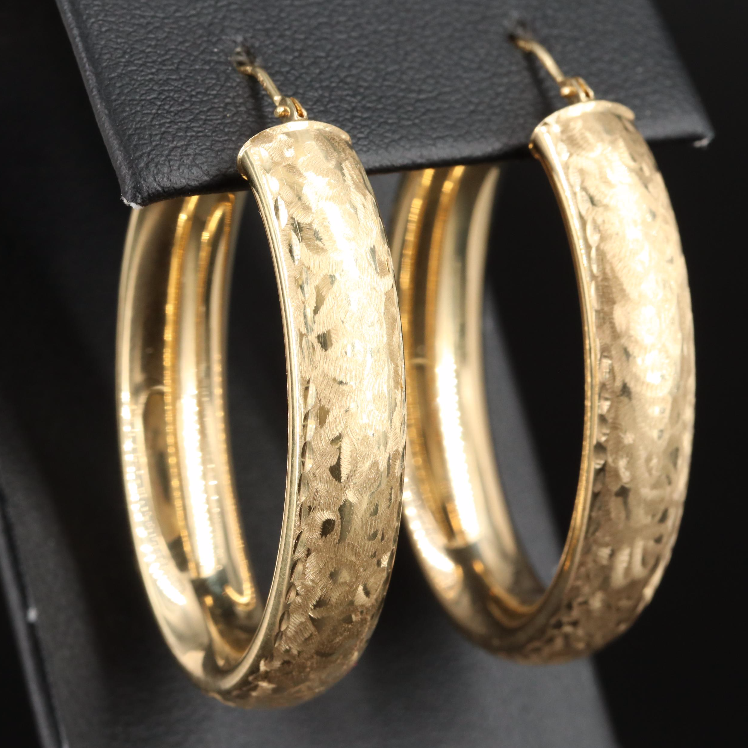 Italian 18K Detailed Hoop Earrings | Everything But The House