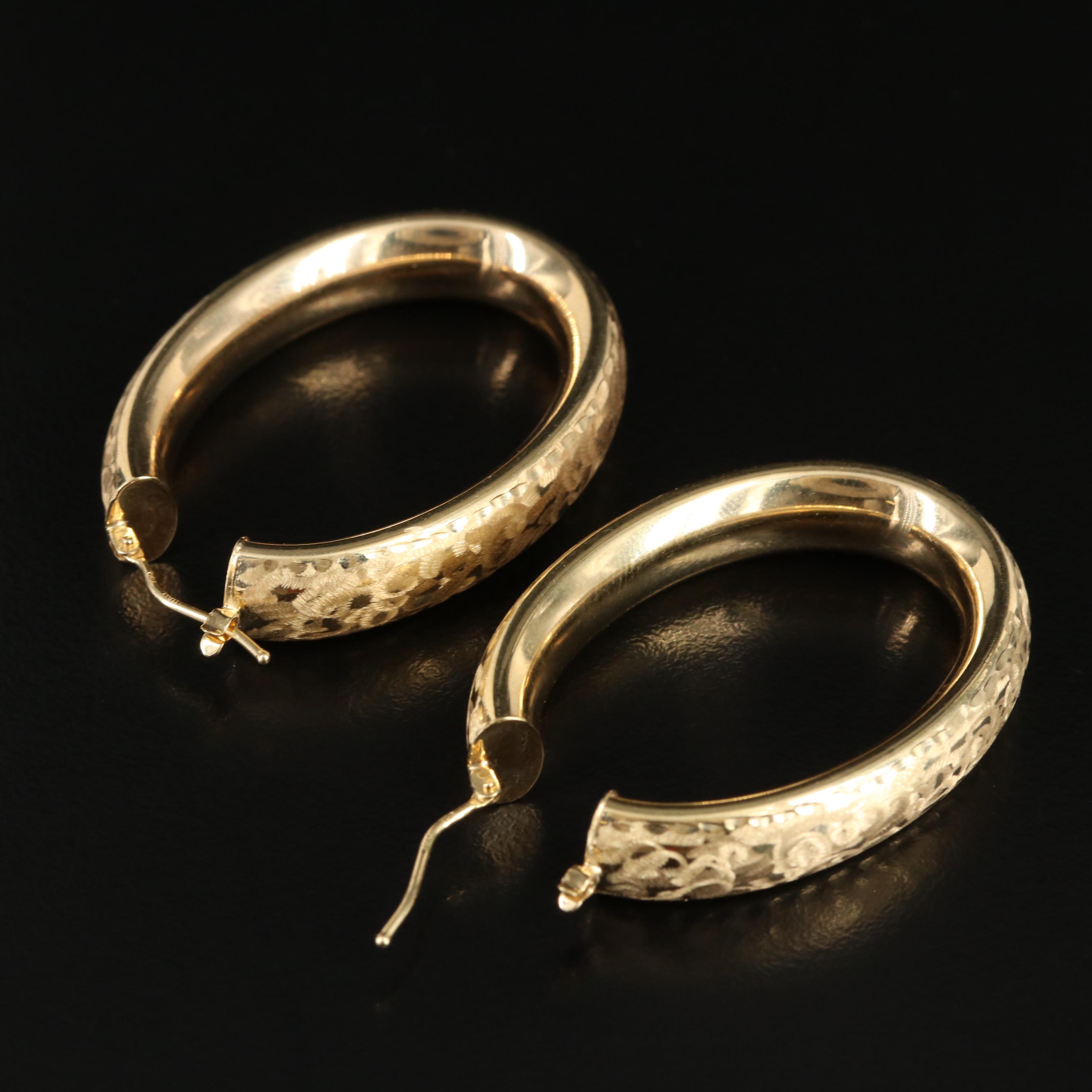 Italian 18K Detailed Hoop Earrings | Everything But The House