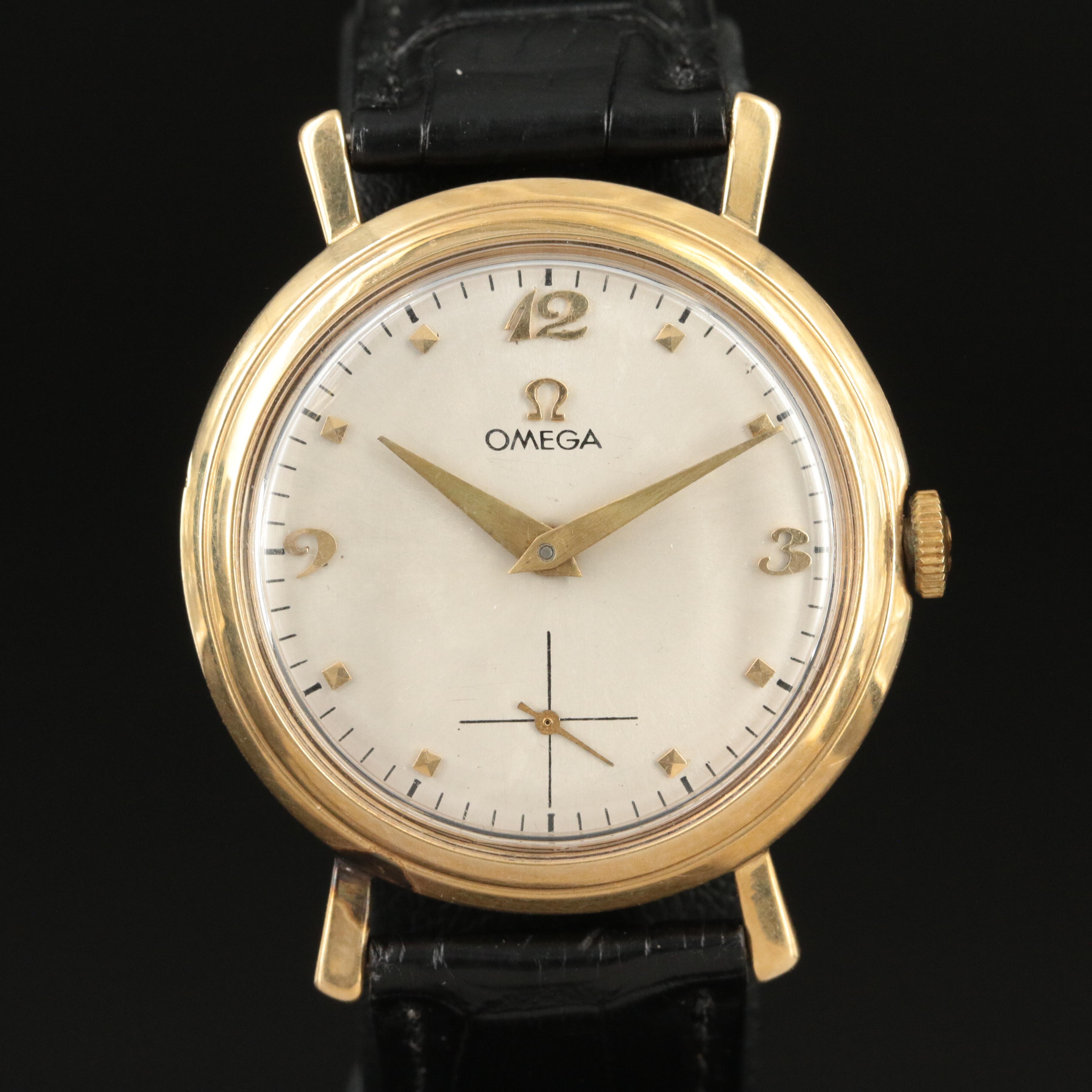 Vintage 14K Omega Small Seconds Stem Wind Wristwatch | EBTH