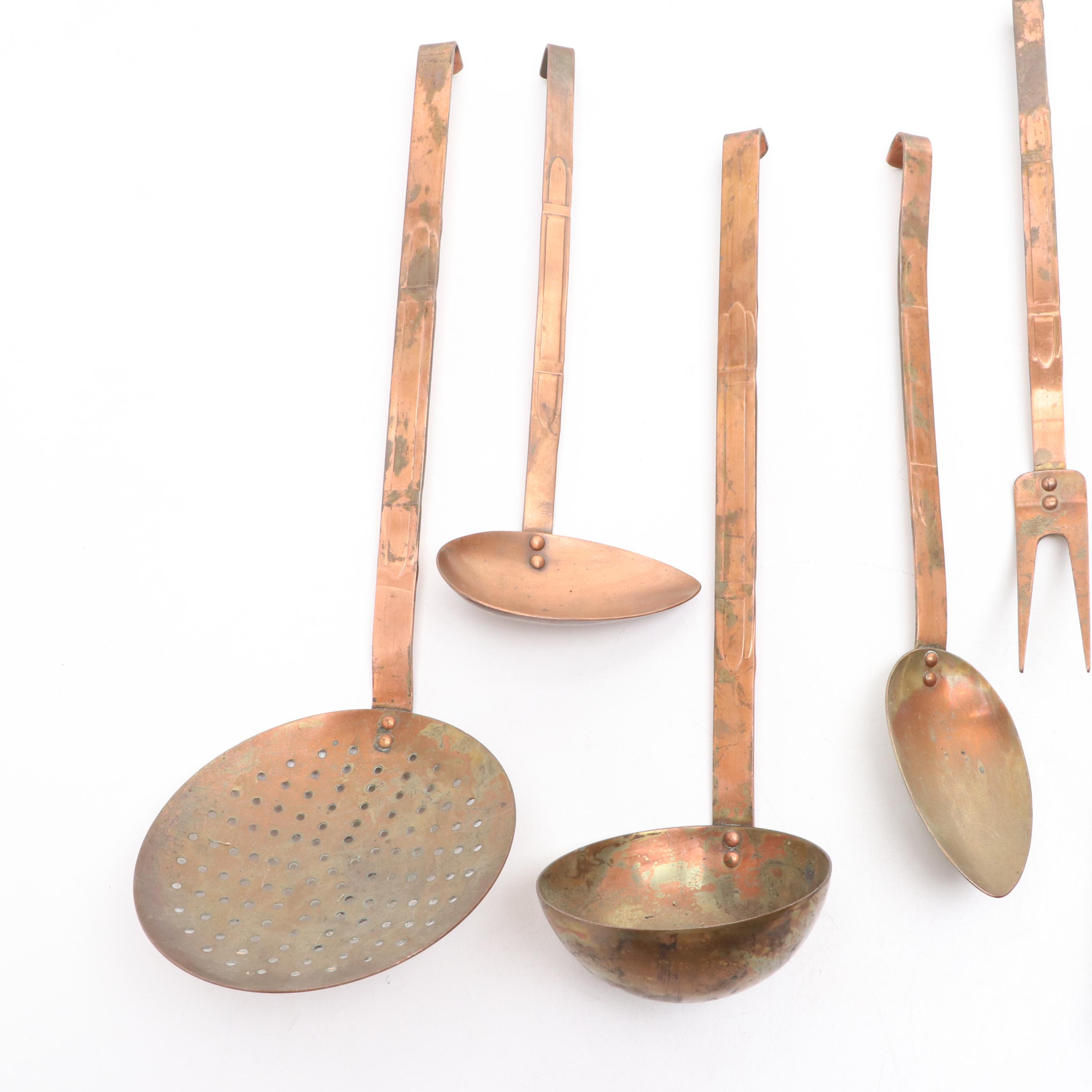 Dutch Copper Hooked Cooking Utensils | EBTH