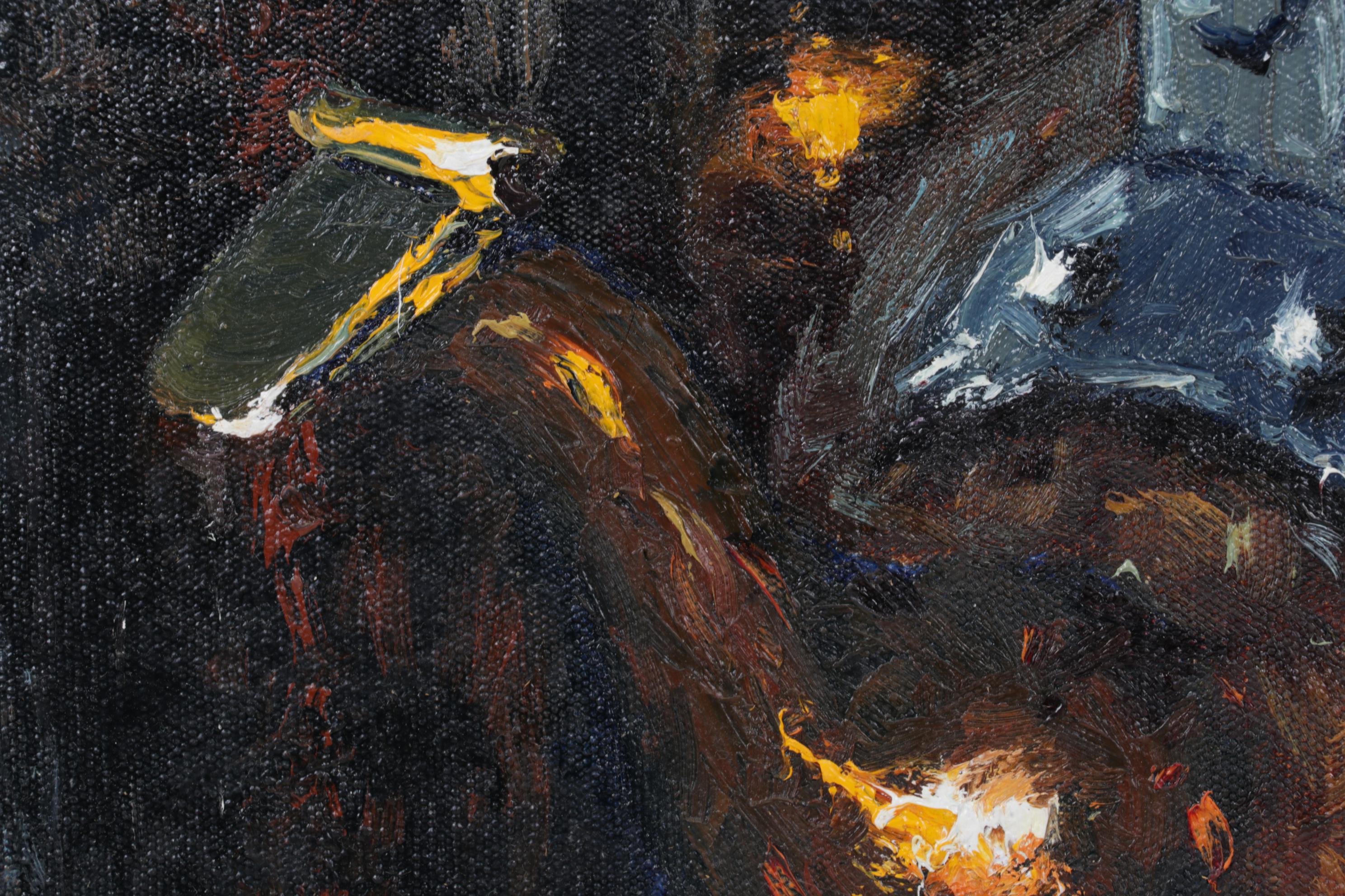 Hennie Griesel Still Life Oil Painting Of Copper, Glass, and Porcelain ...