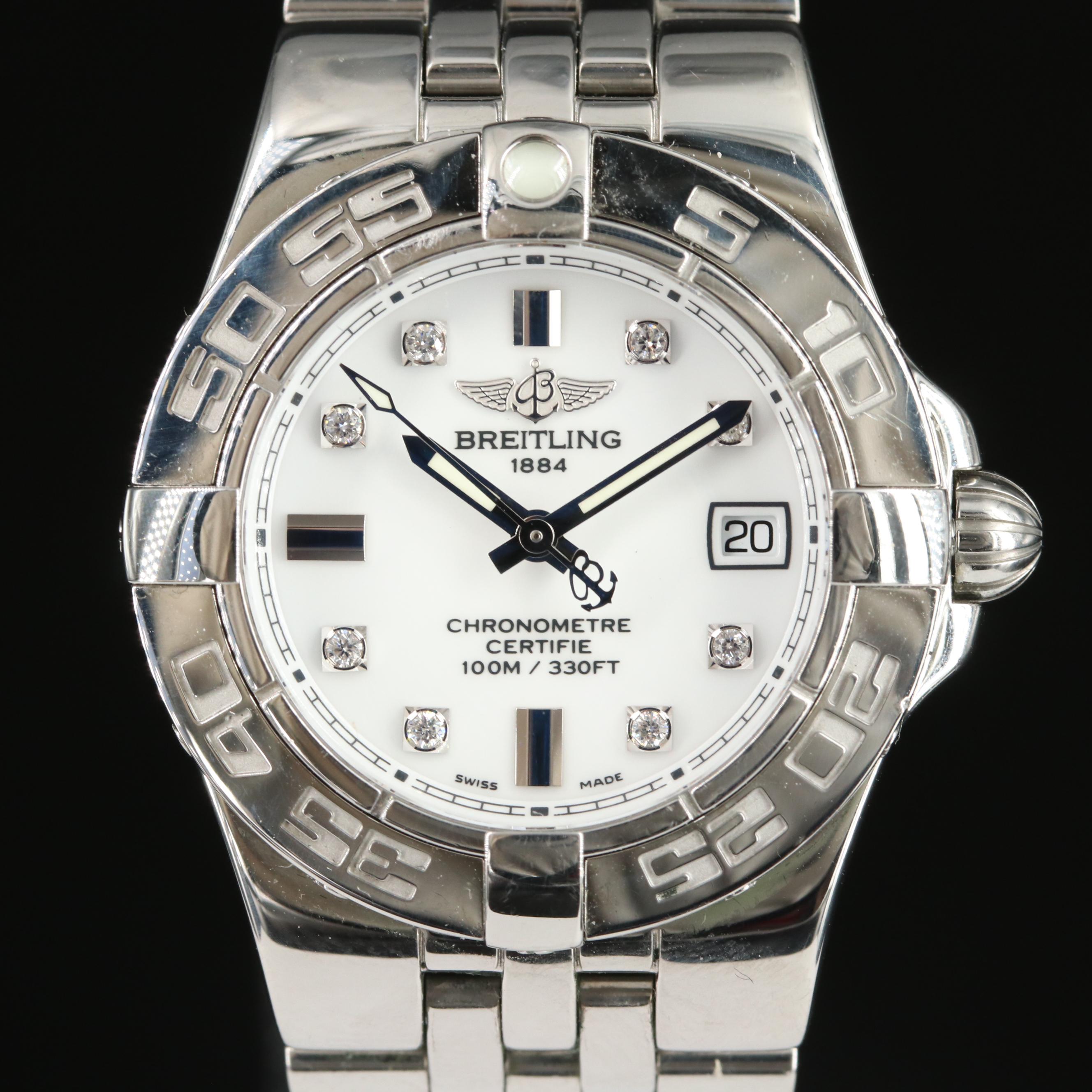 Breitling Starliner Steel White Diamond Dial 30MM Quartz Wristwatch | EBTH