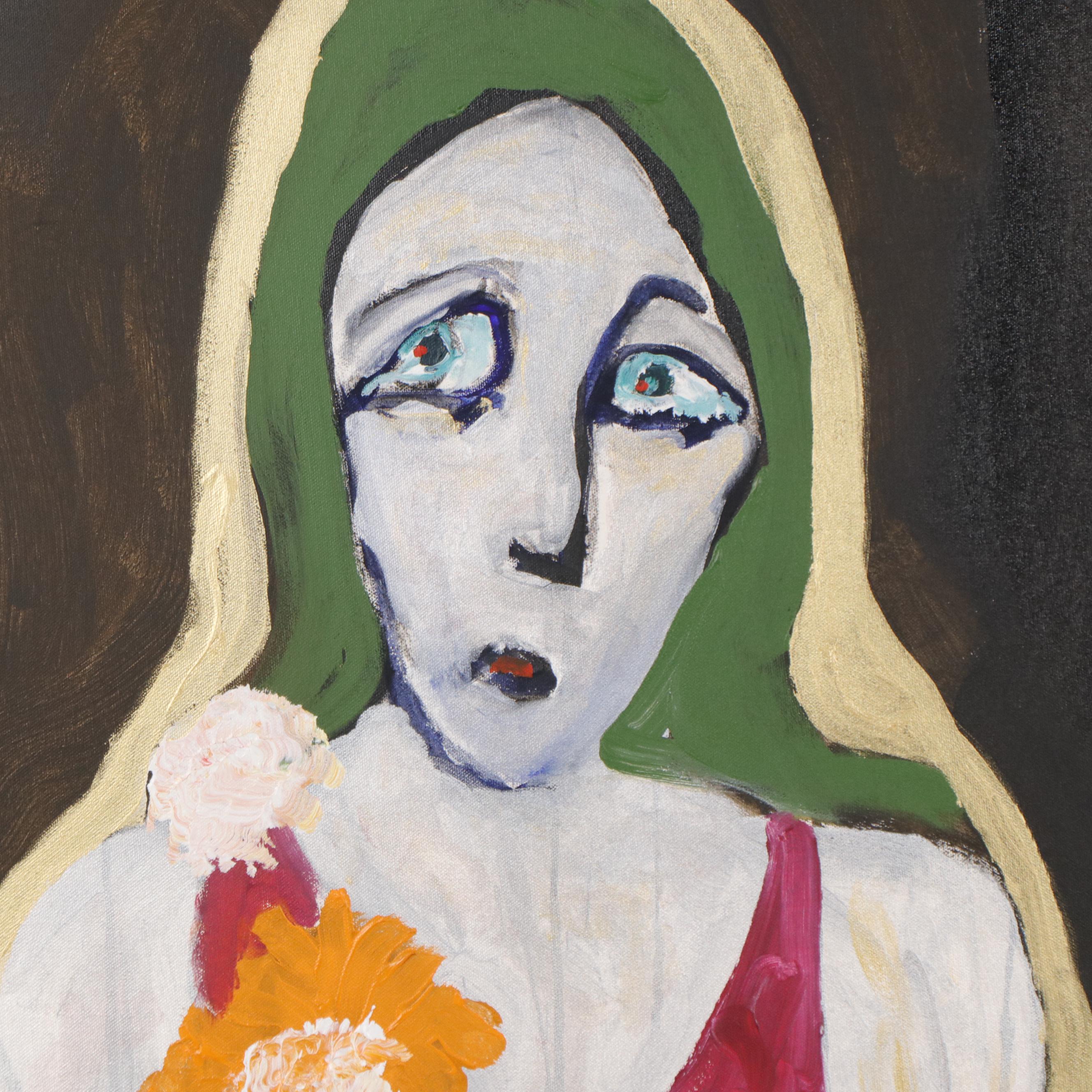 Jim Guest Stylized Folk Acrylic Portraits | EBTH