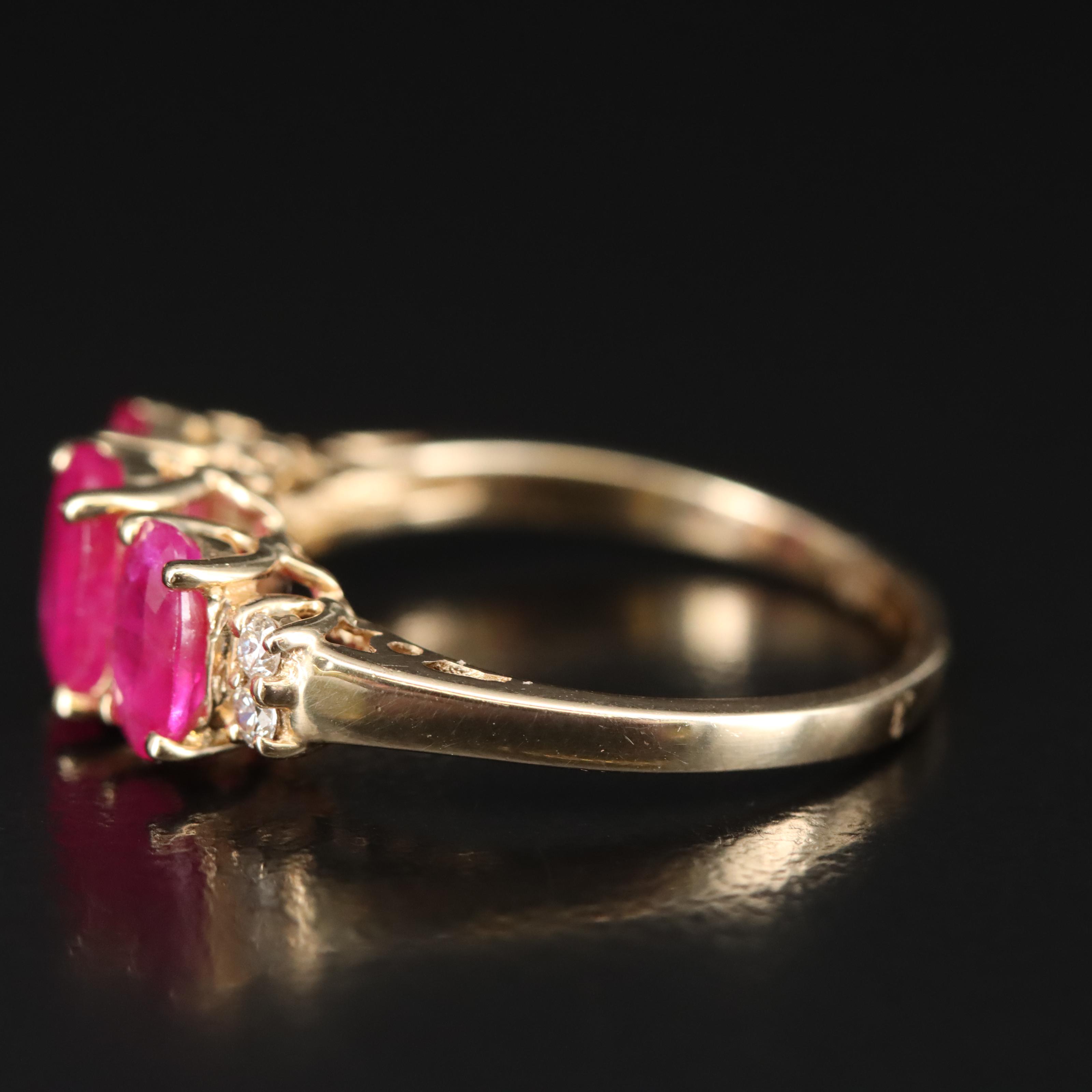 EFFY 14K 1.00 CT Center Ruby and Diamond Ring | EBTH