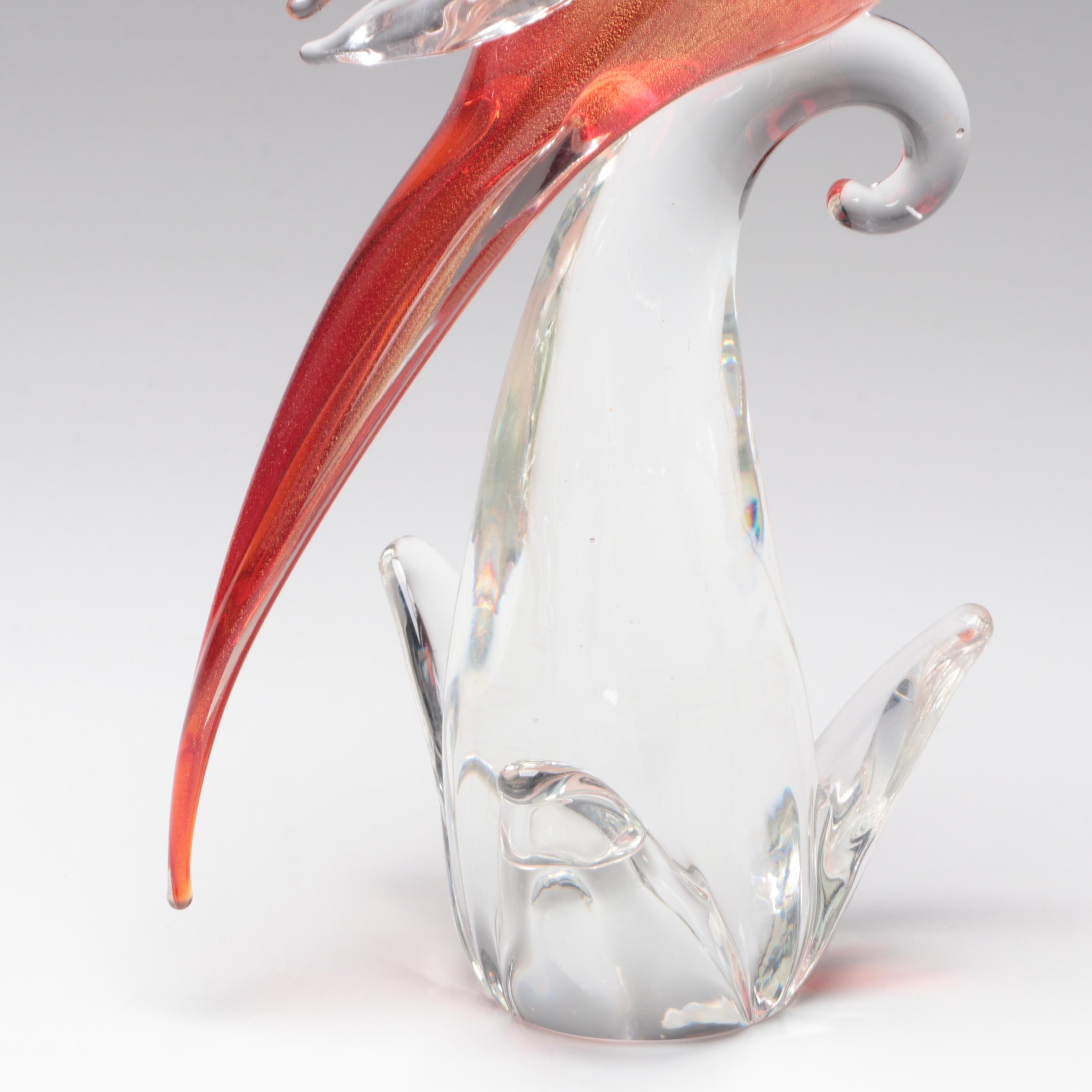 Formia Murano Gold Flake Crested Cockatoo Glass Figurine | Everything ...