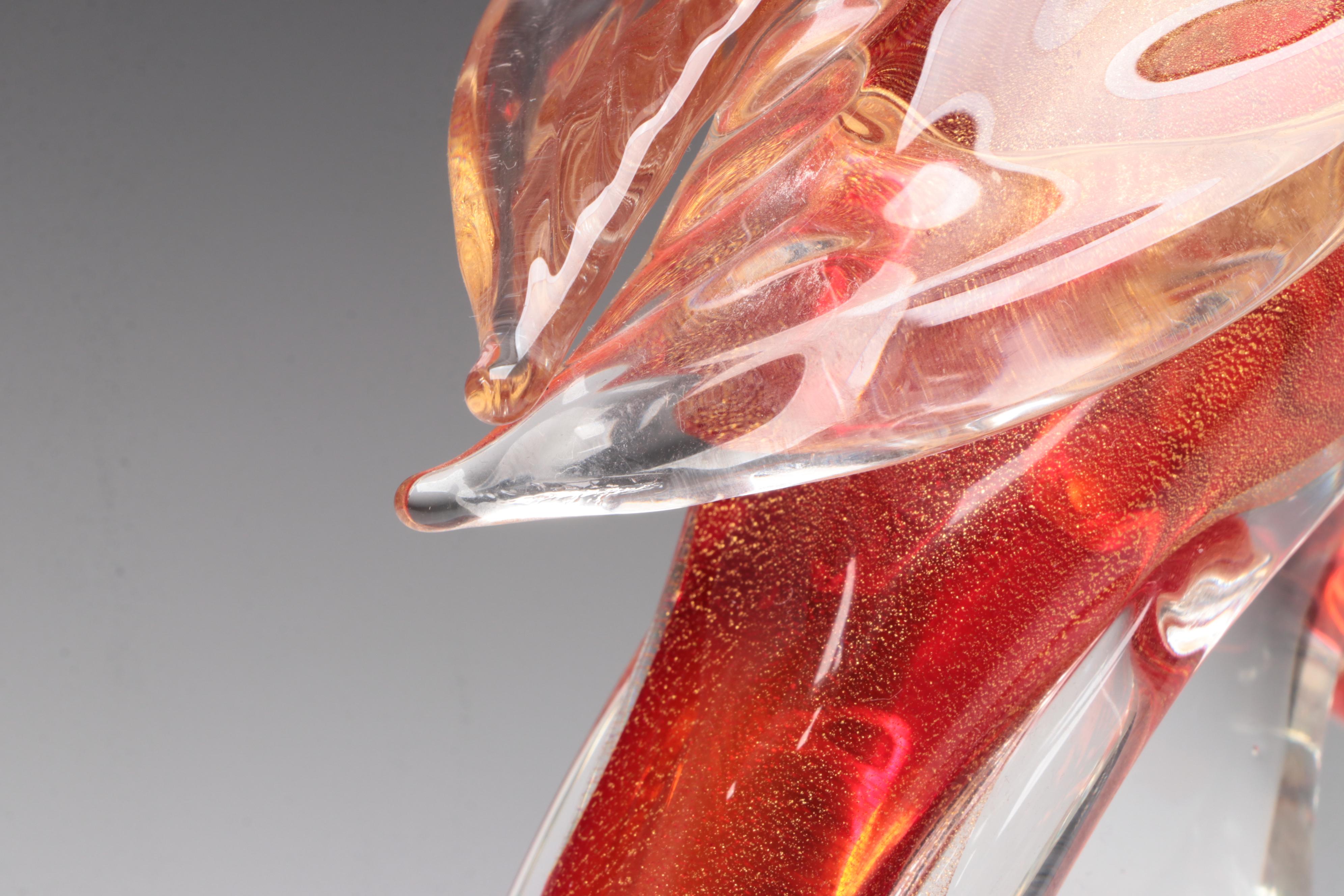 Formia Murano Gold Flake Crested Cockatoo Glass Figurine | Everything ...