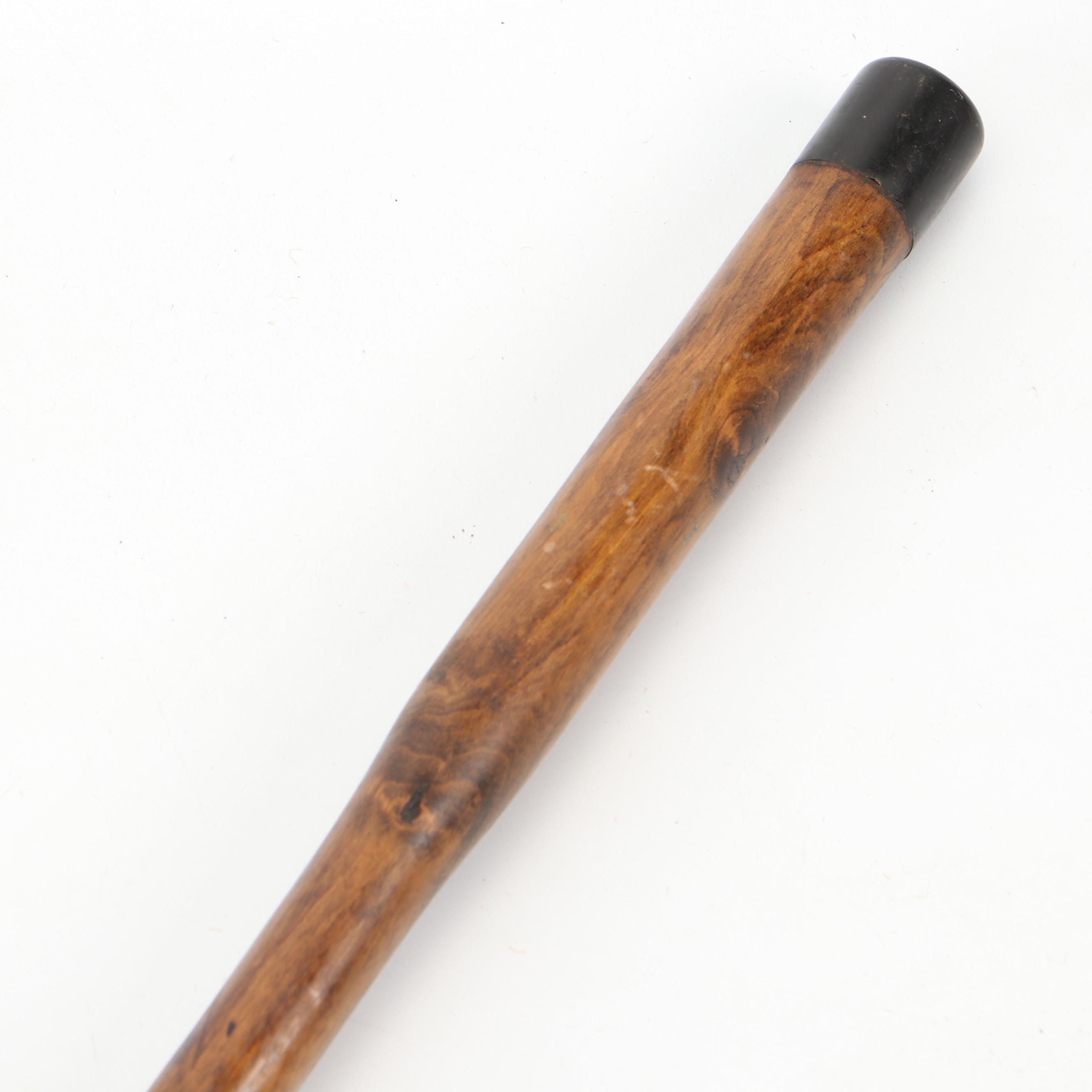 Appalachian Folk Art Carved Wooden Rattlesnake Cane | EBTH