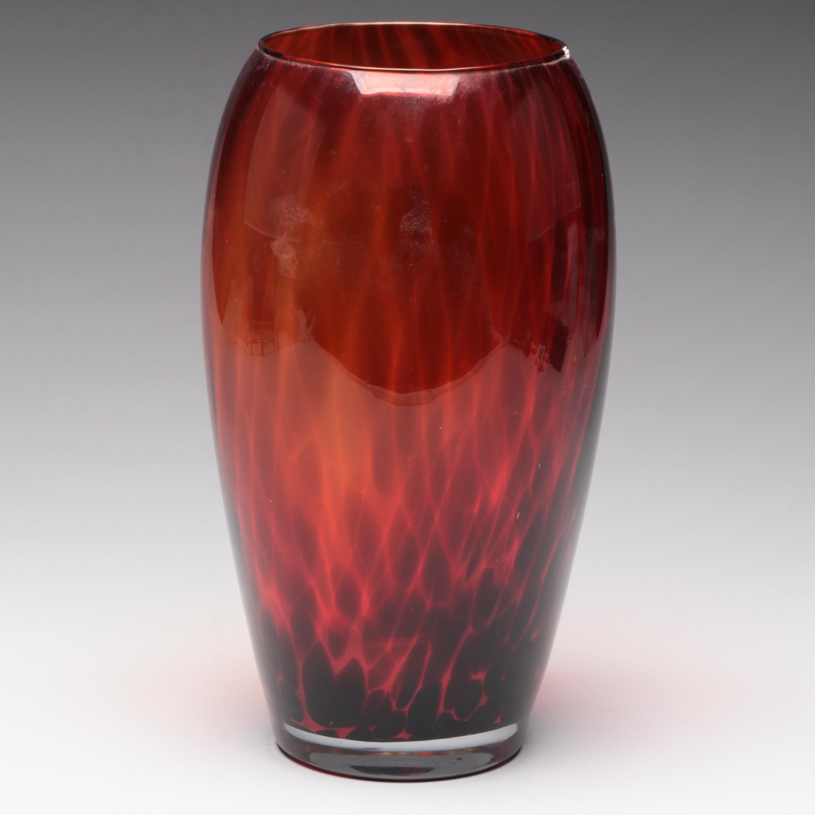 Art Glass Tortoise Finish Vase | EBTH