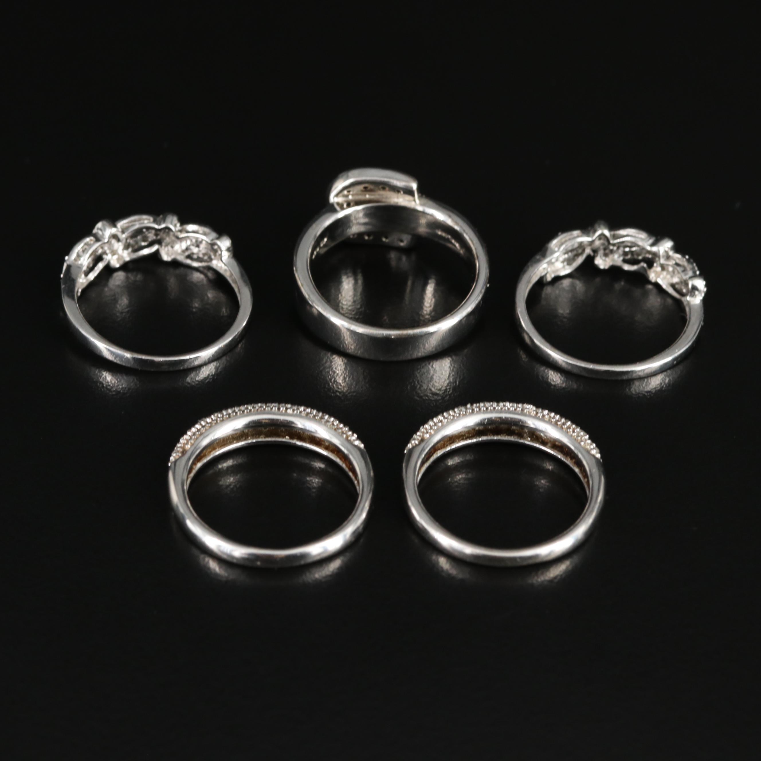 Sterling Ring Assortment Featuring Diamonds | EBTH