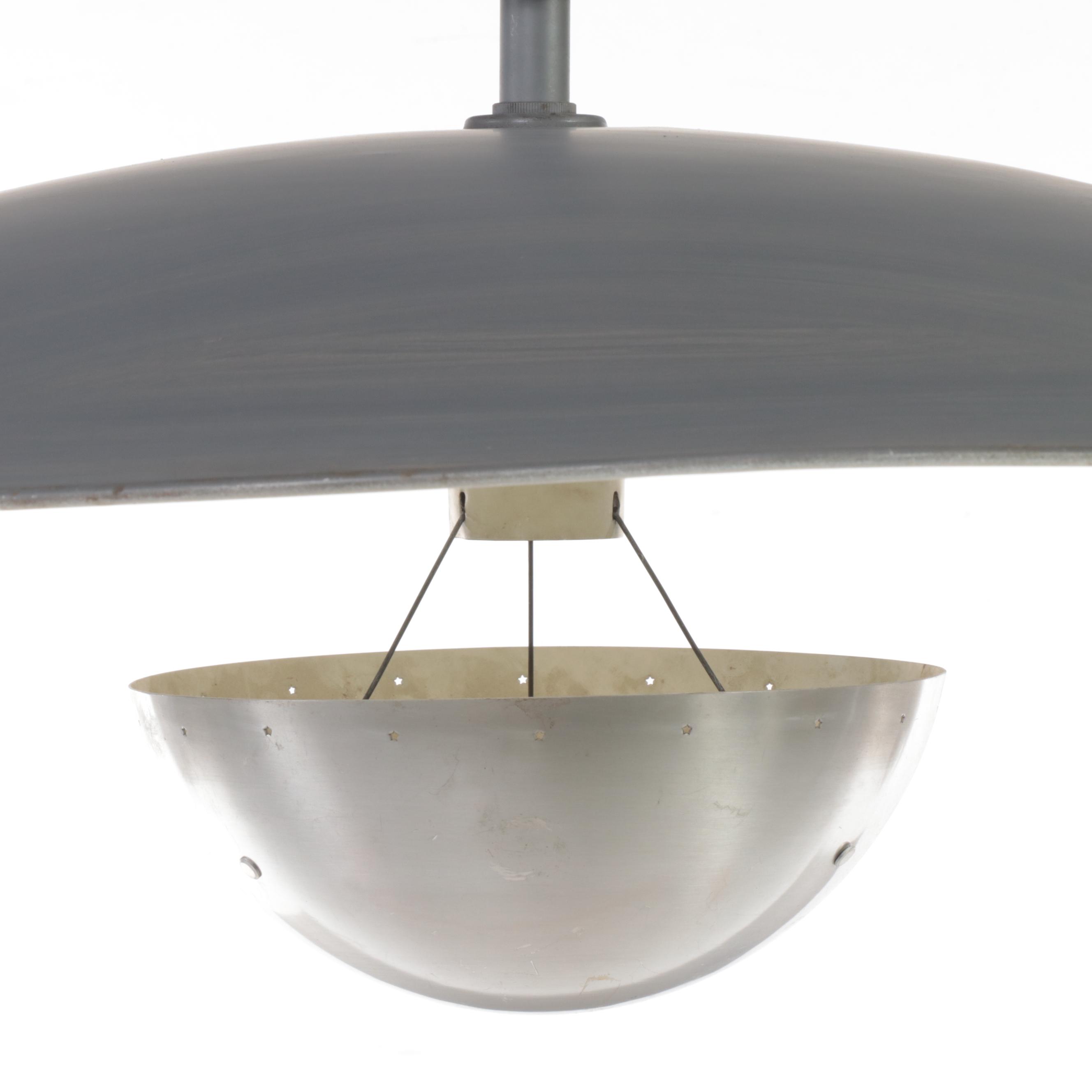 Mid Century Modern Powder-Coated and Brushed Aluminum UFO Pendant Light ...