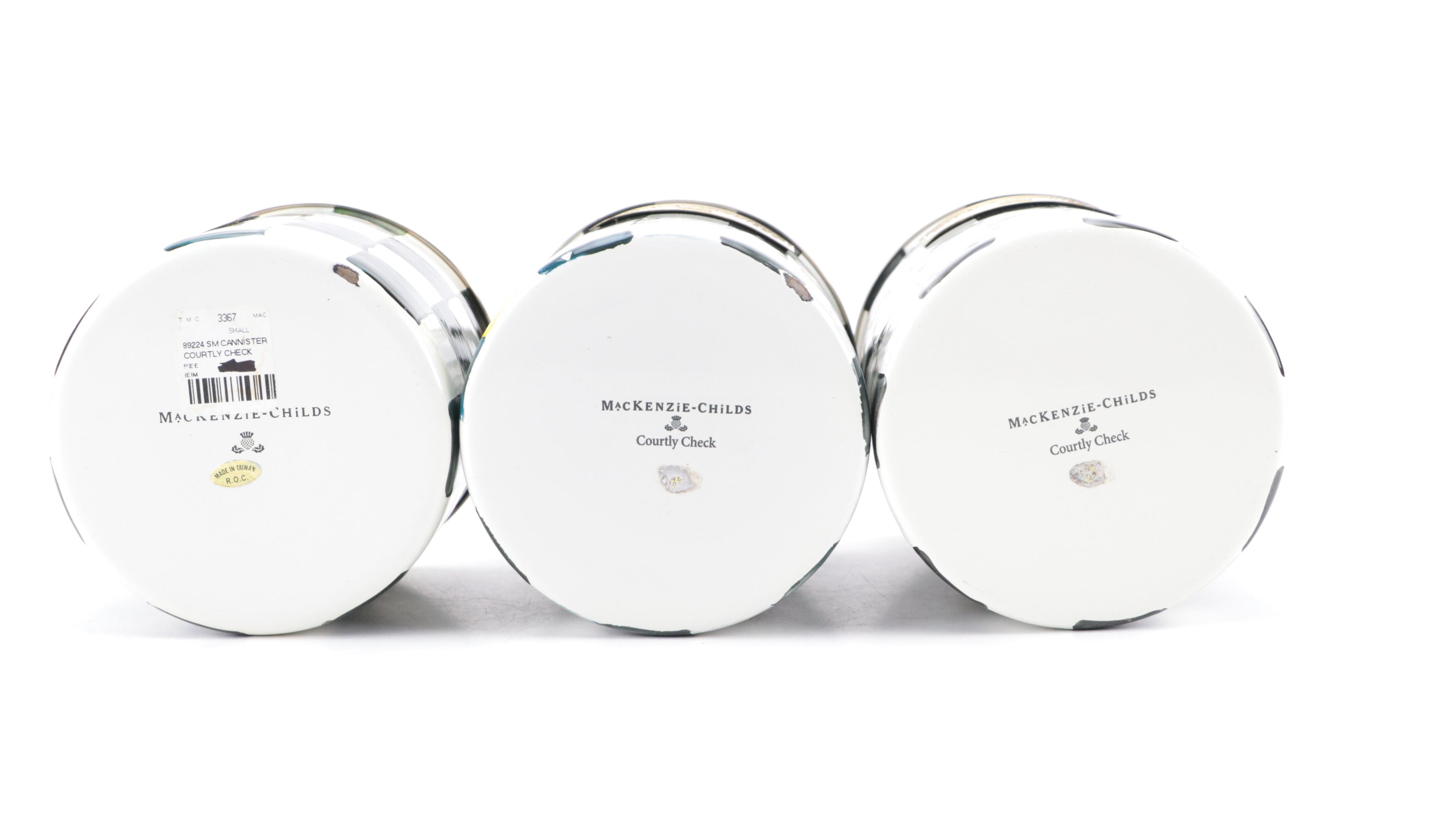 MacKenzie-Childs "Country Check" Canisters, Jar and Paper Towel Rack | EBTH