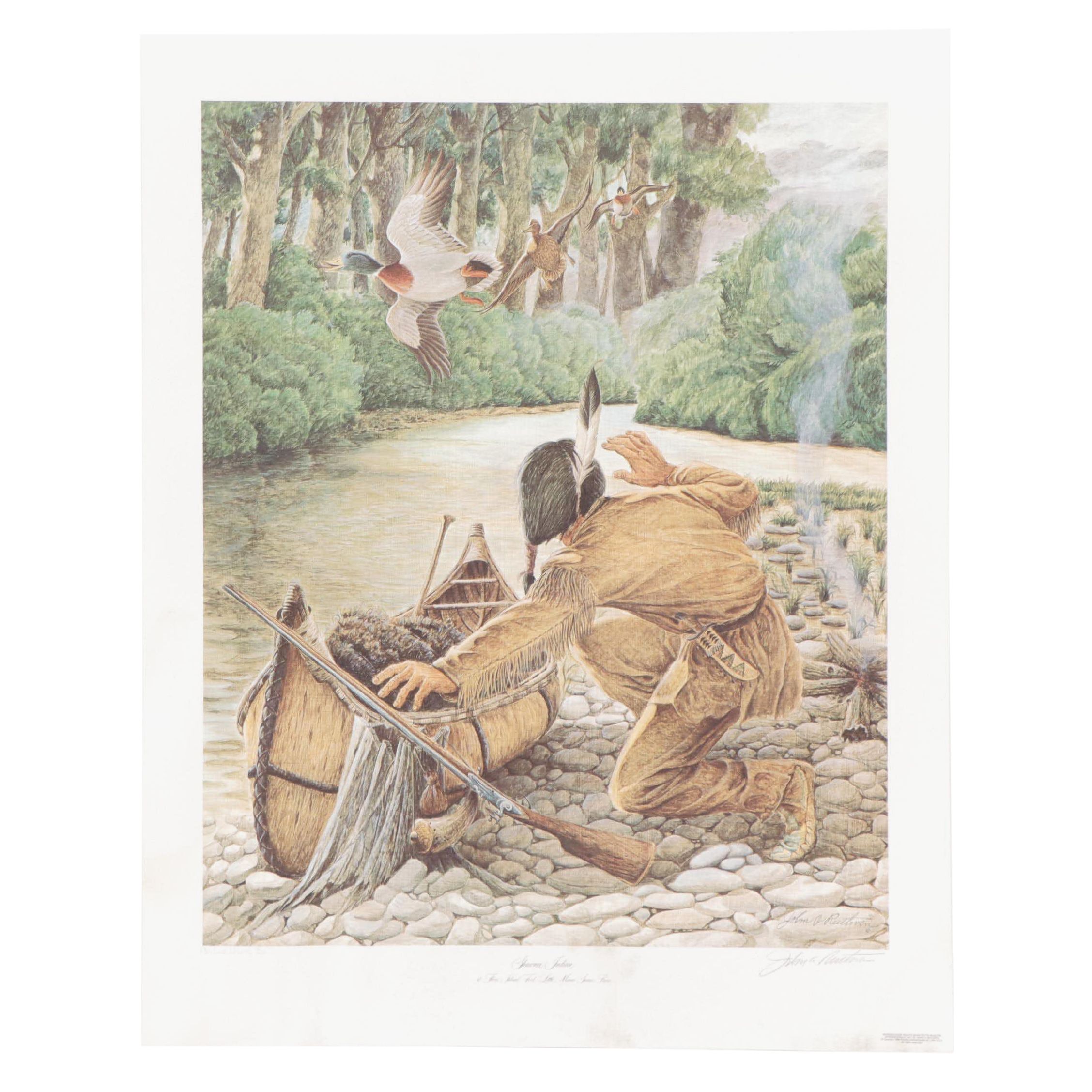 John Ruthven Artist Proof Offset Lithograph "Shawnee Indian" | EBTH