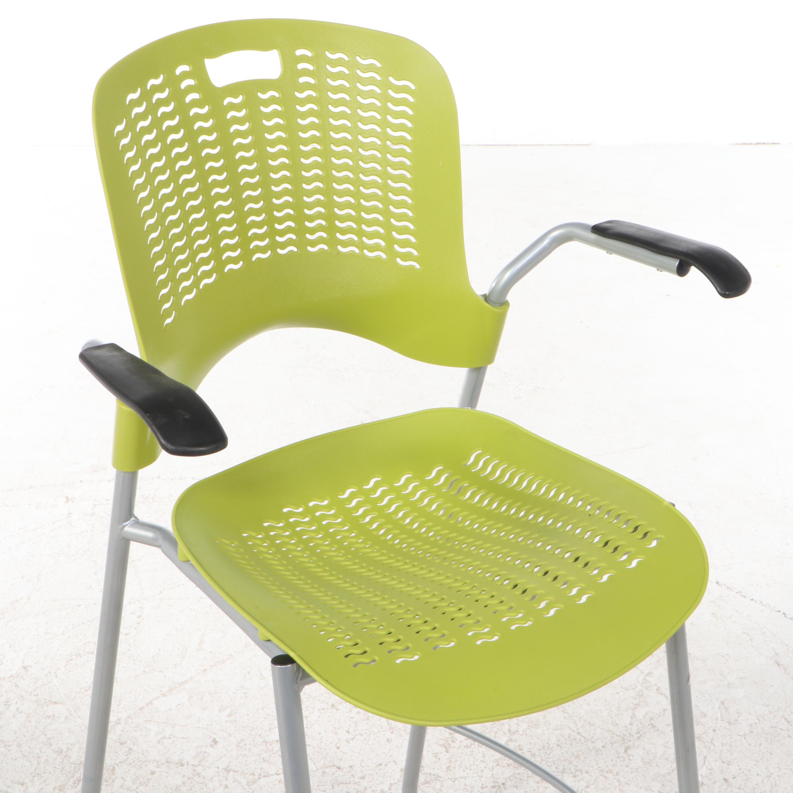 Pair of Safco "Sassy" Powder-Coated Metal and Molded Plastic Stacking ...