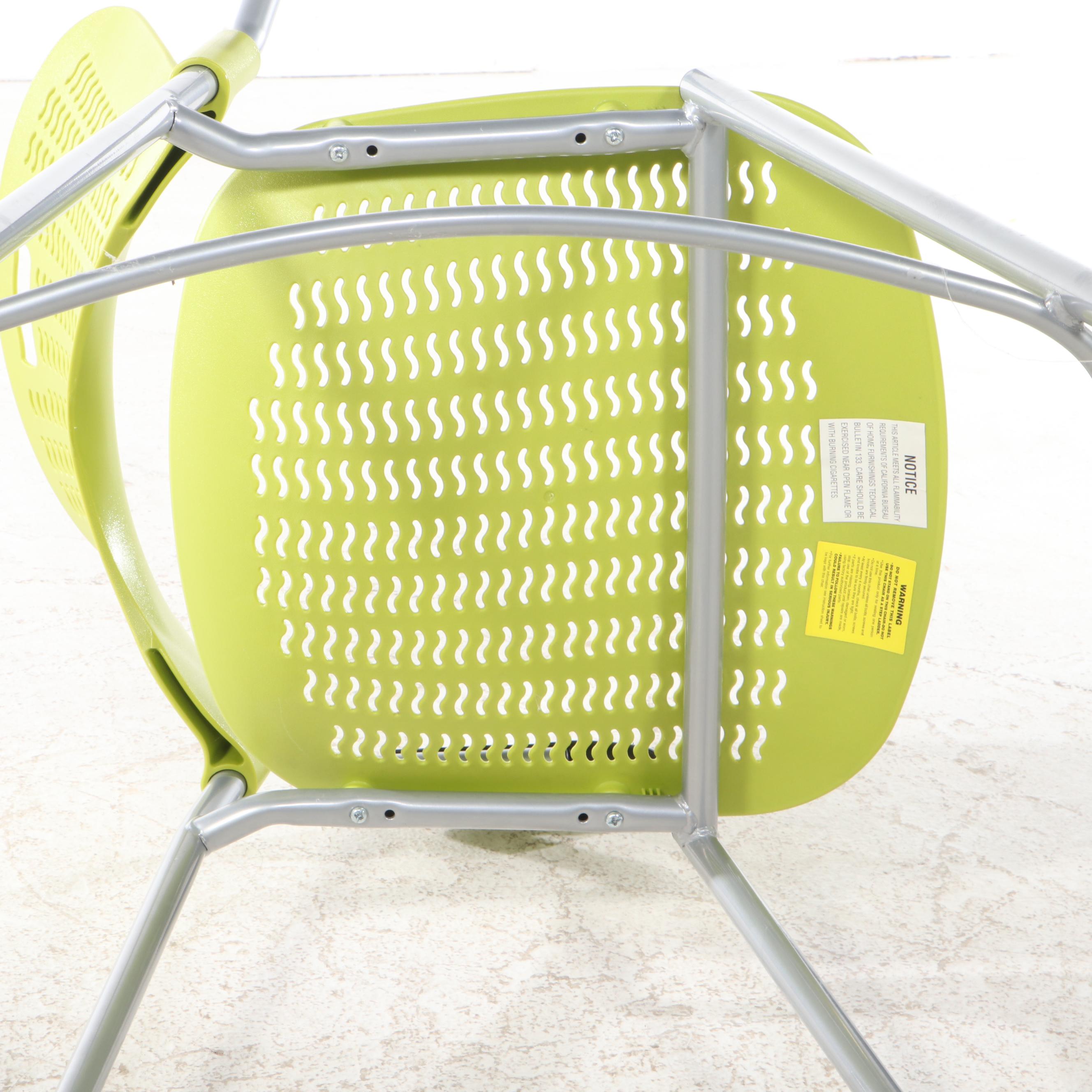 Pair of Safco "Sassy" Powder-Coated Metal and Molded Plastic Stacking ...