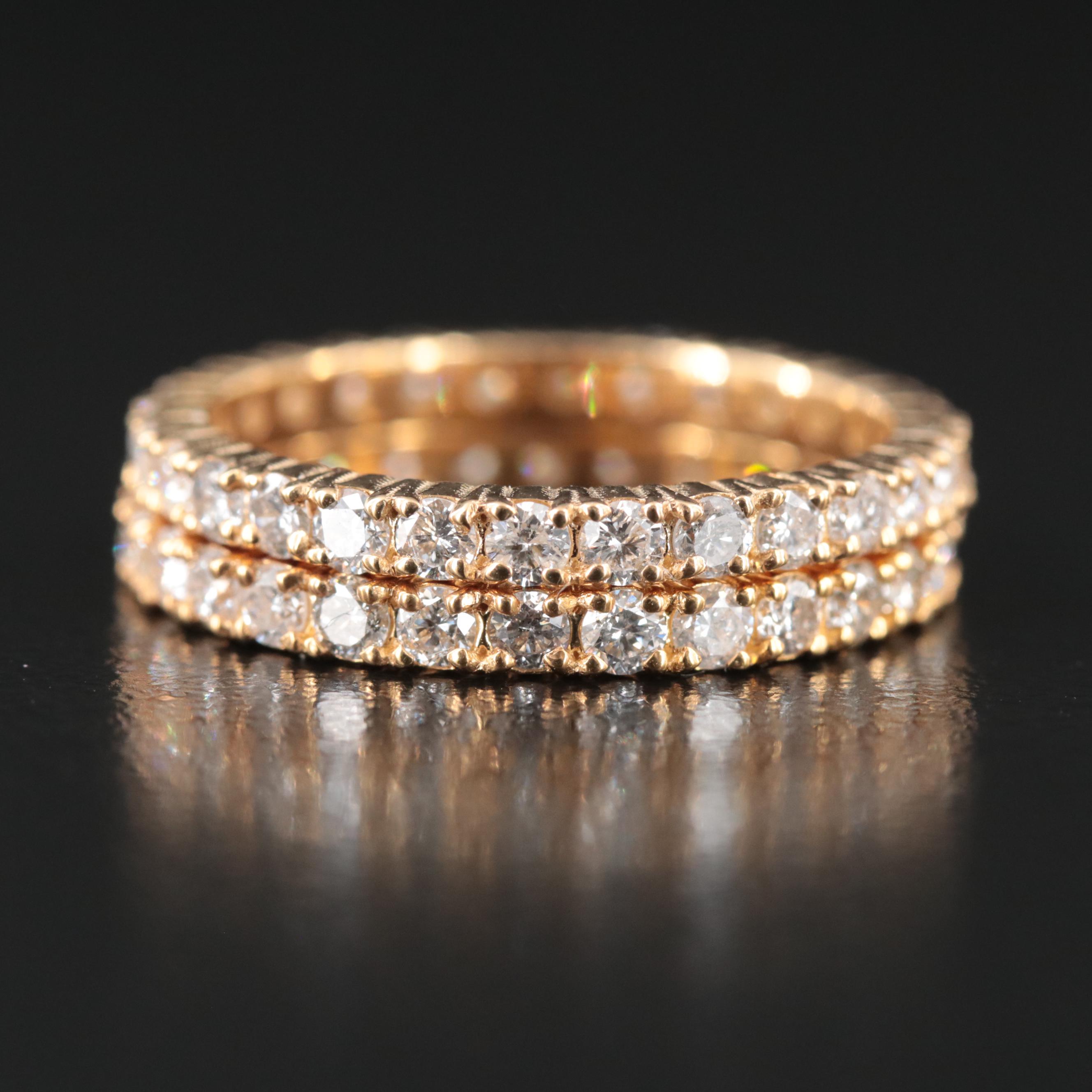 14K 1.76 CTW Diamond Stacking Eternity Bands | EBTH