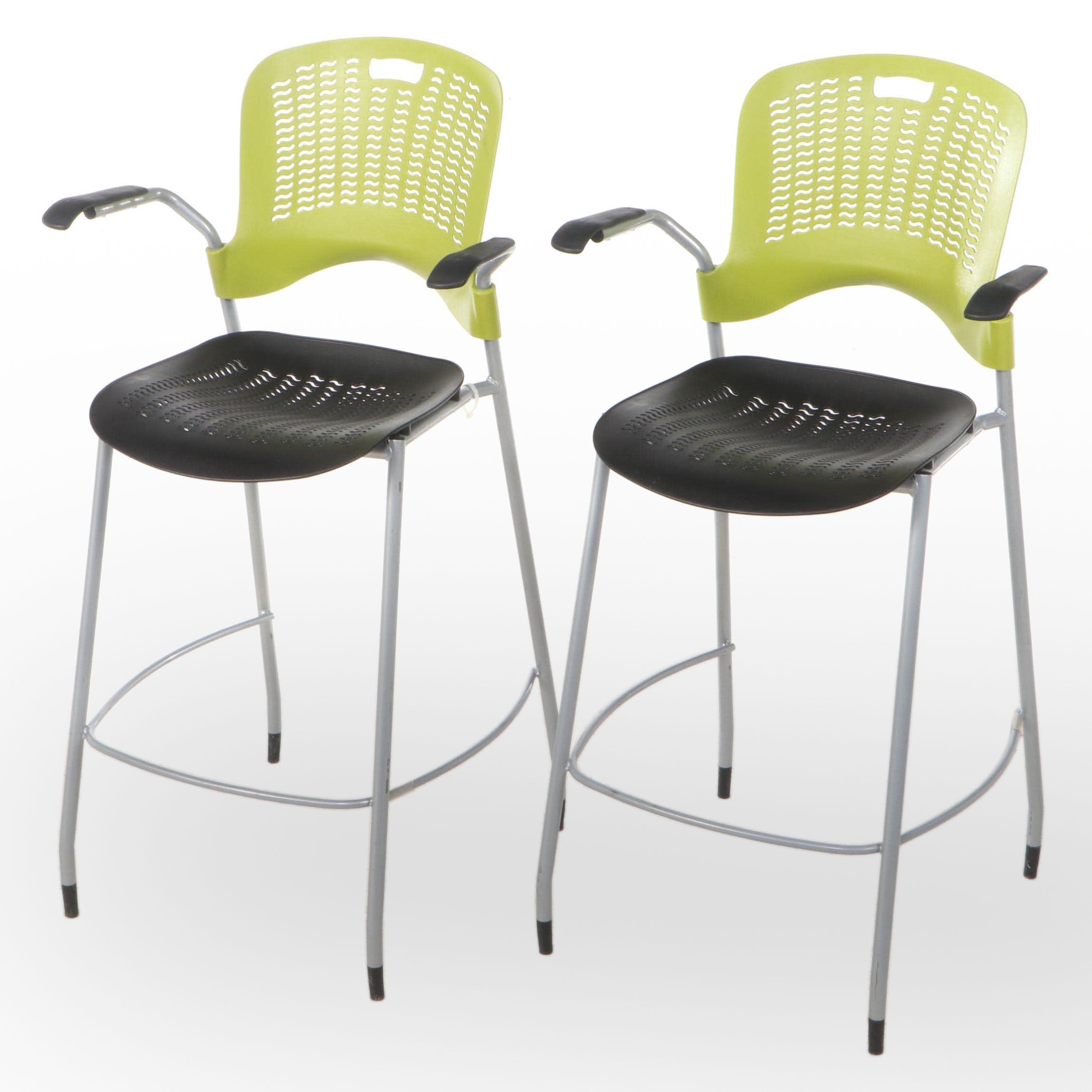 Pair of Safco "Sassy" Powder-Coated Metal and Molded Plastic Stacking ...