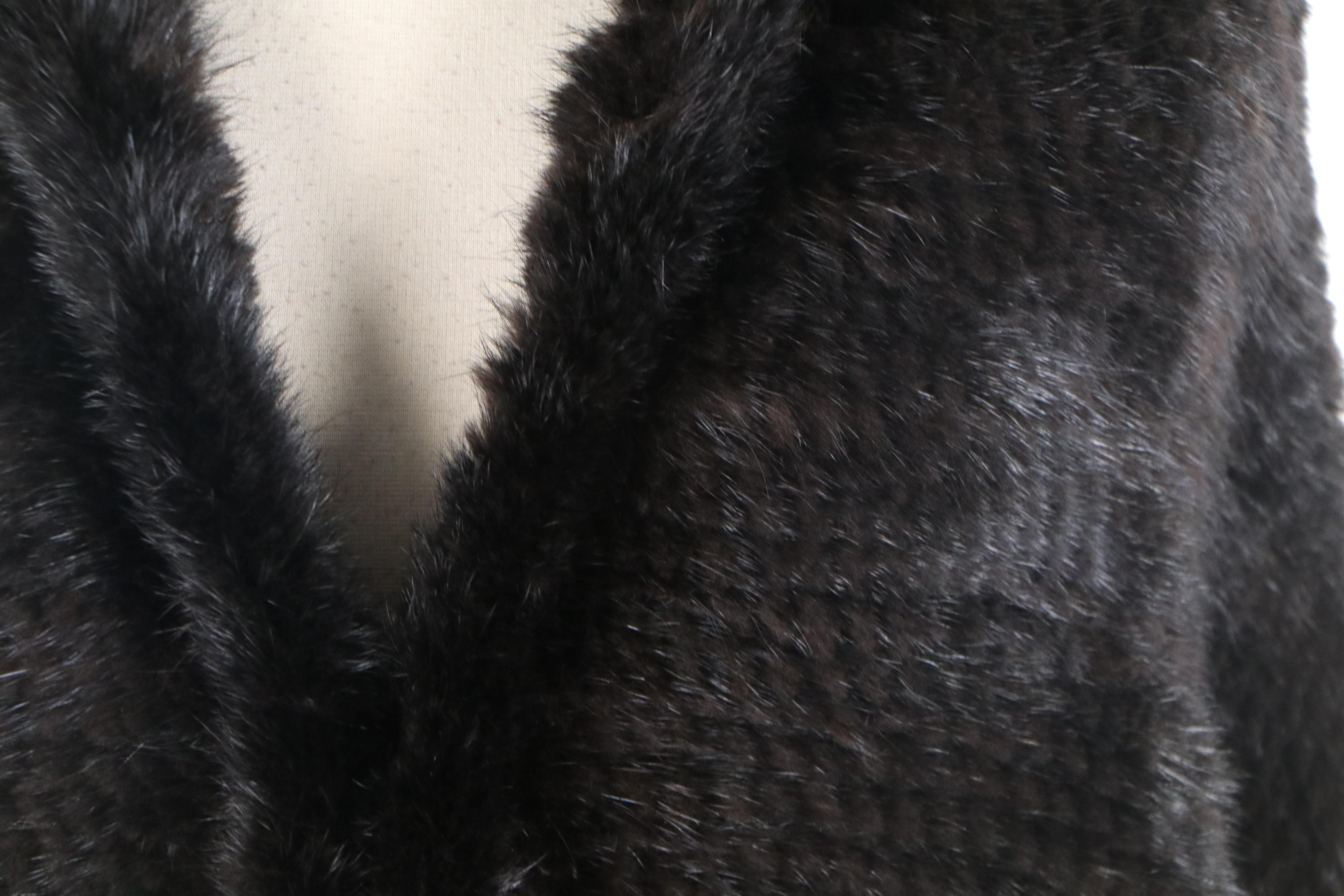 Knit Mink Fur Ruffle Edge Capelet Wrap | EBTH