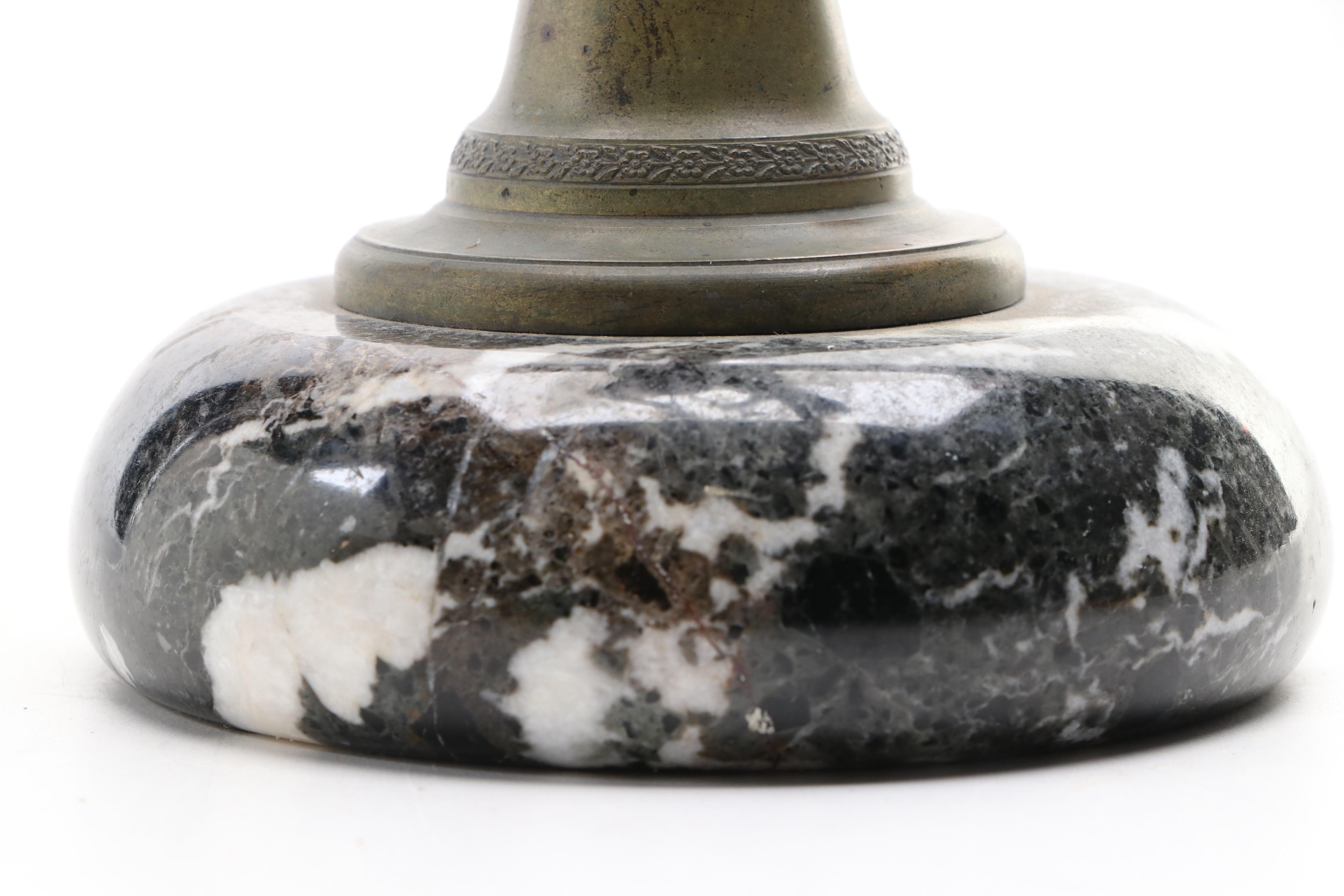 Bronze Pan Statue on Marble Base | Everything But The House