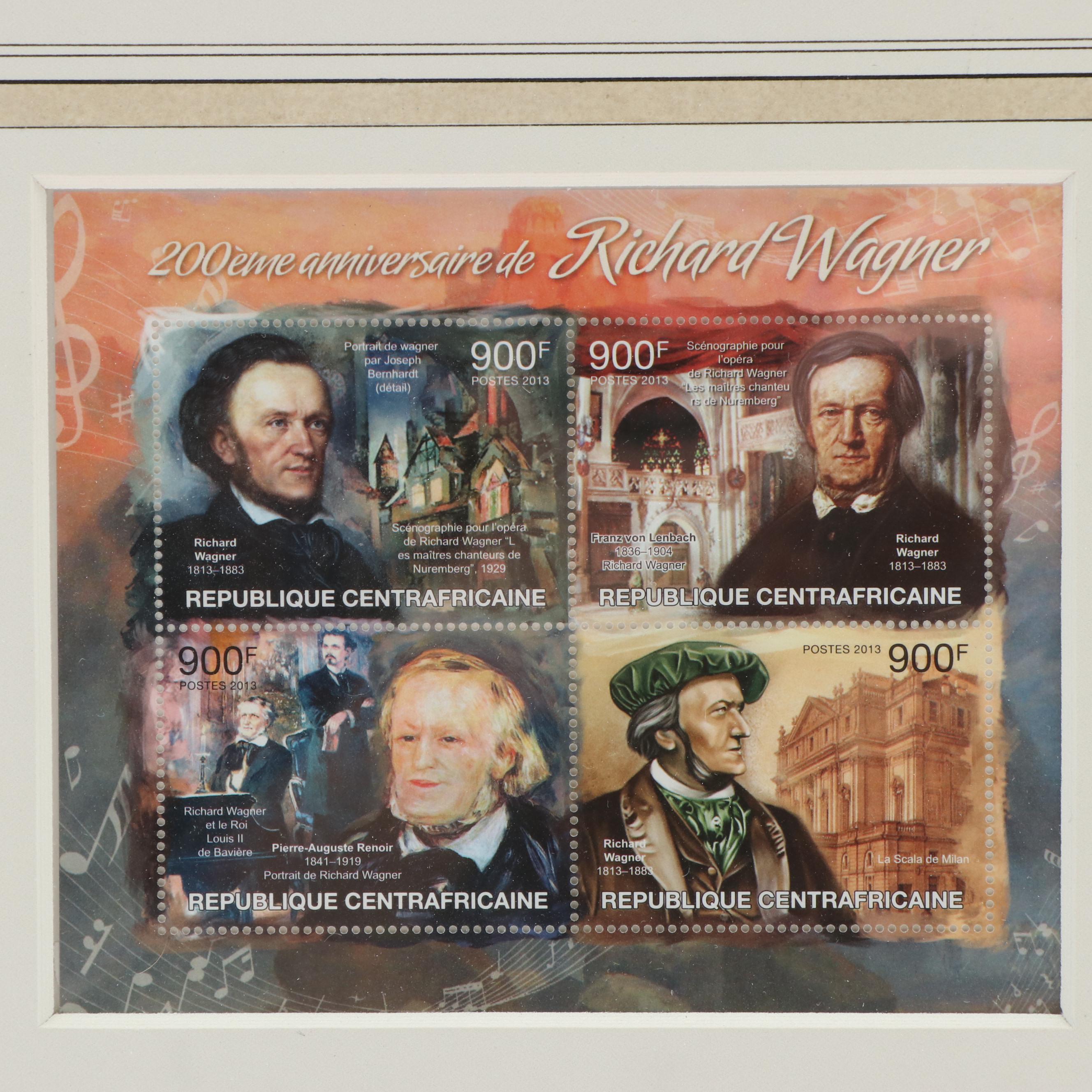 Four Framed Richard Wagner Stamp and Cover Sets | EBTH