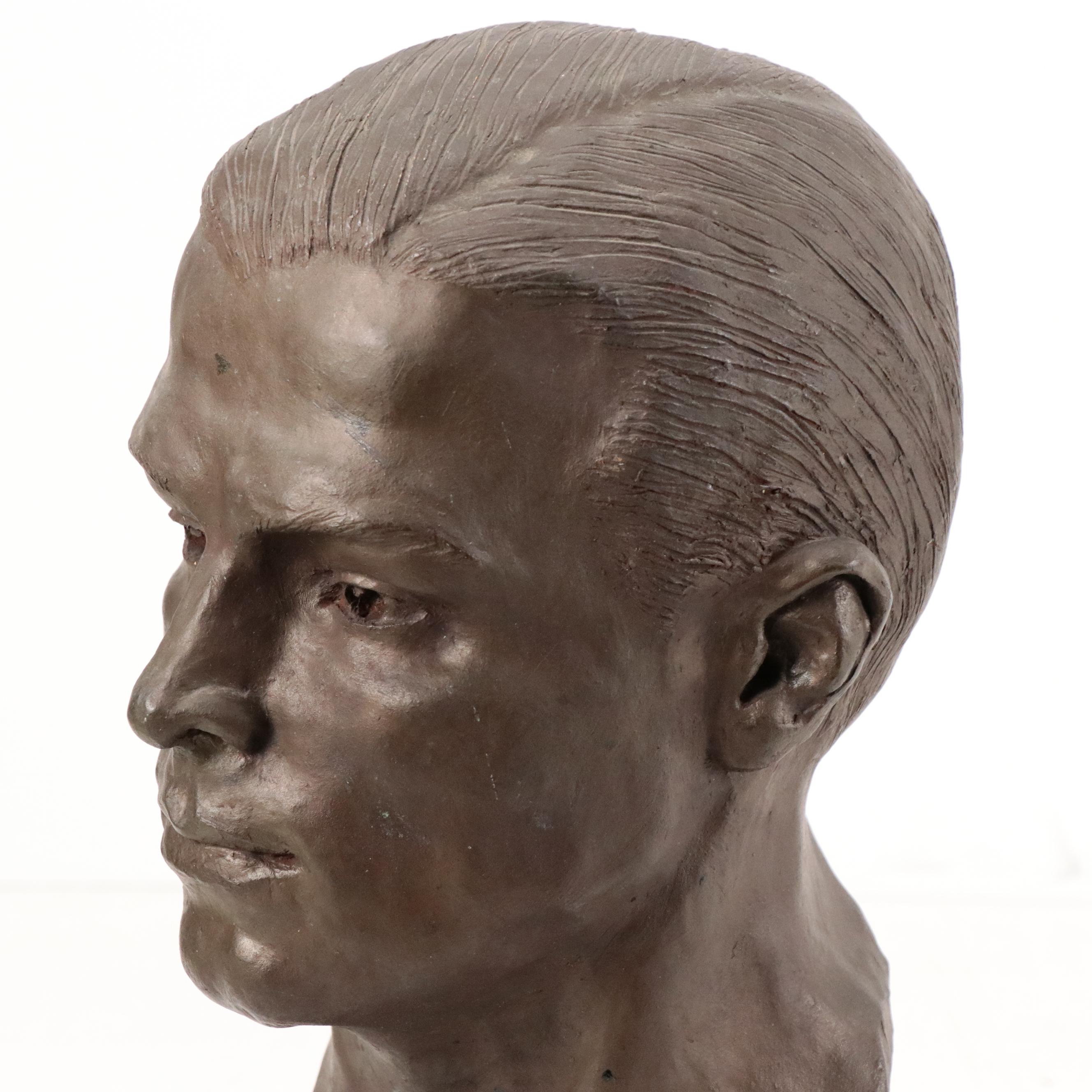 Gary Ross Carved Ceramic Male Bust | EBTH
