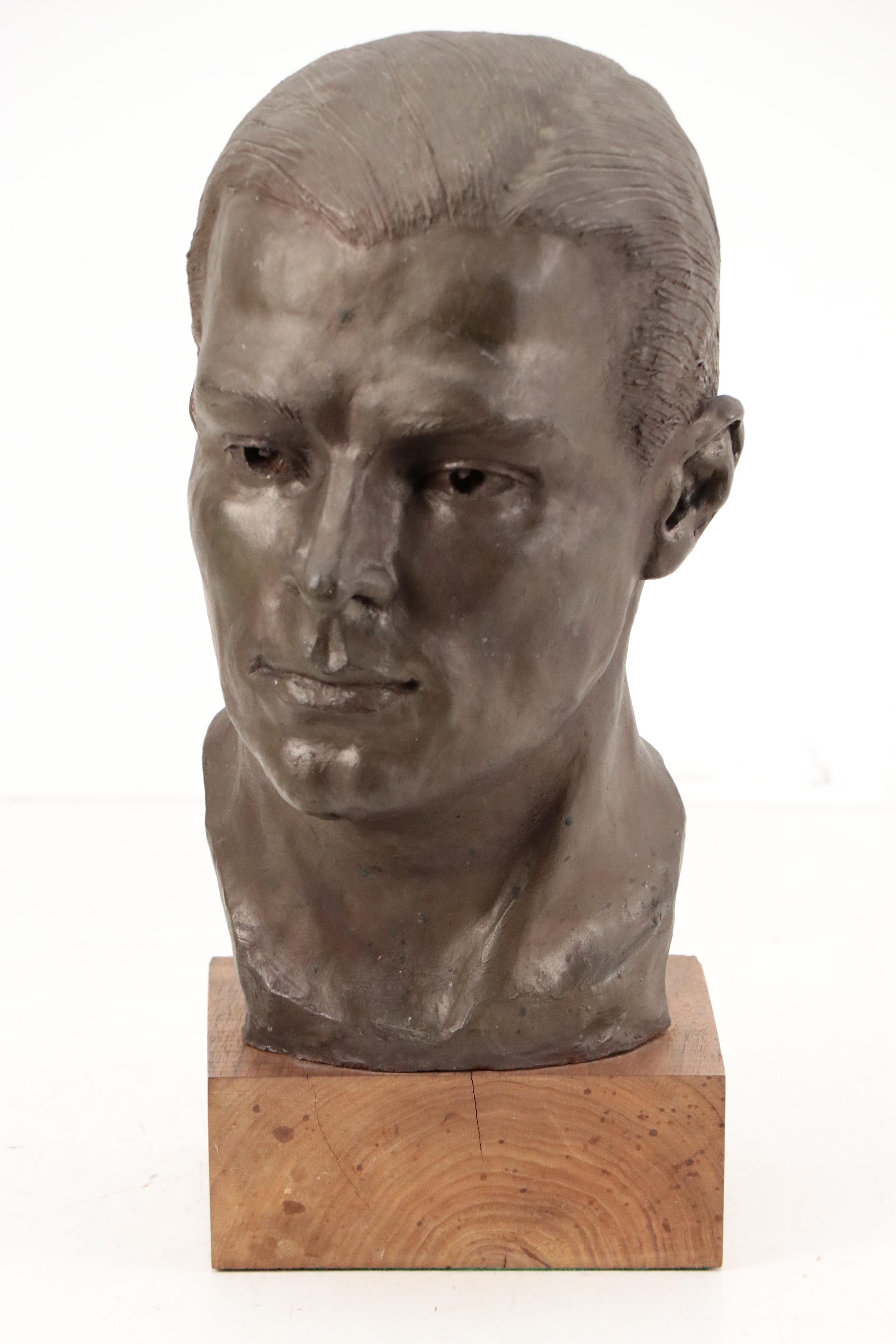 Gary Ross Carved Ceramic Male Bust | EBTH