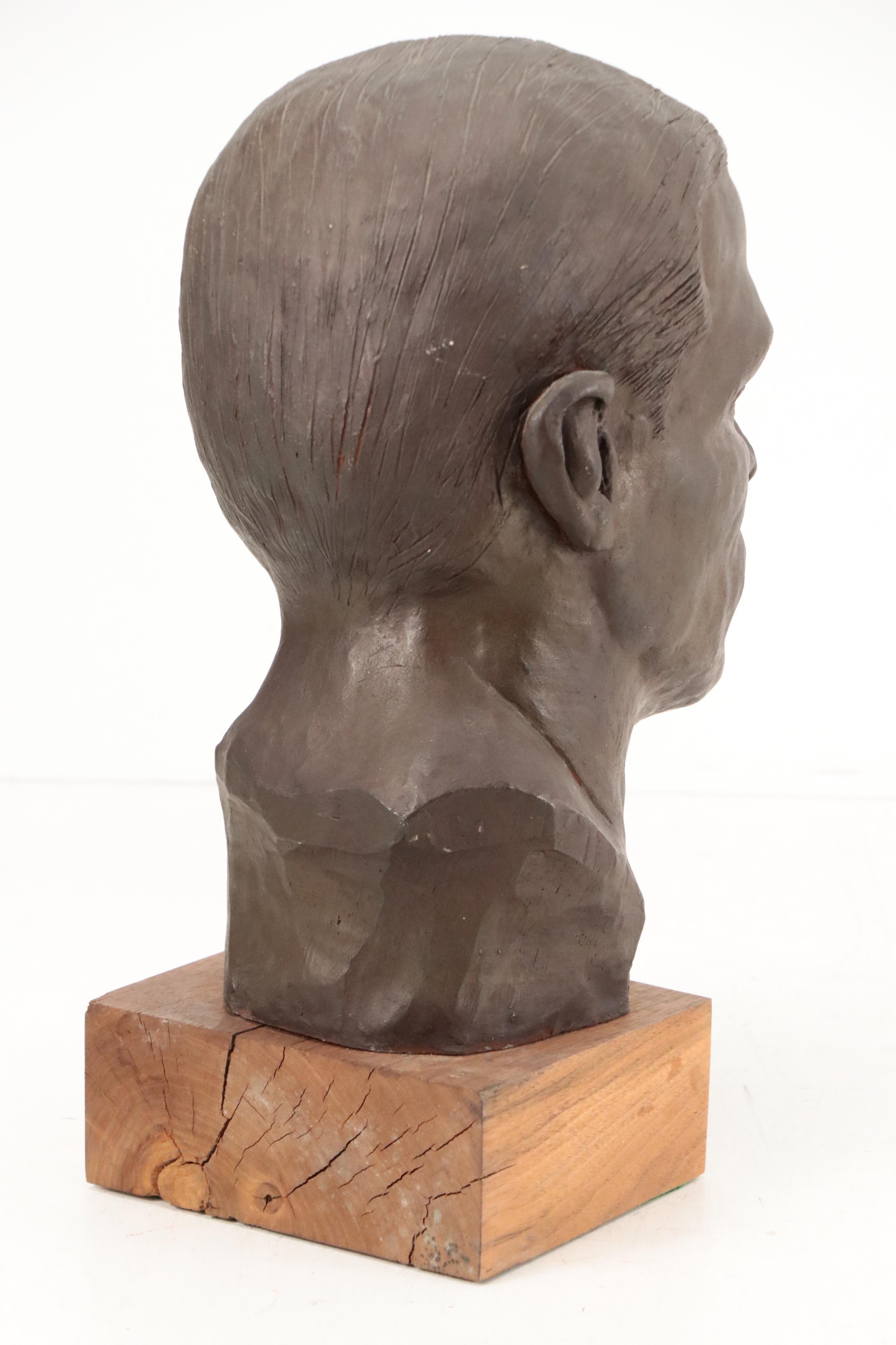 Gary Ross Carved Ceramic Male Bust | EBTH