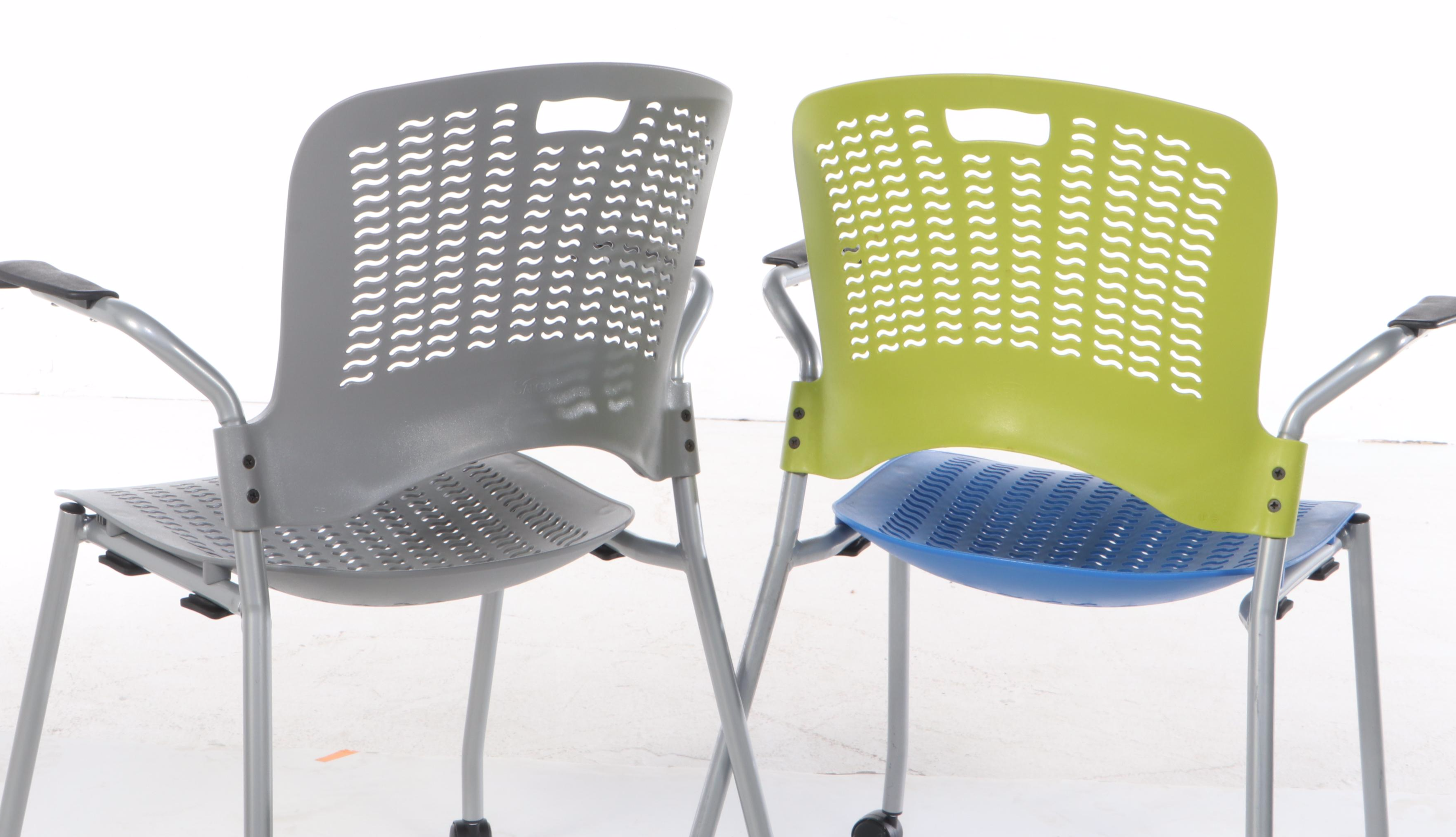 Four Safco "Sassy" Powder-Coated Metal and Molded Plastic Stacking Desk ...