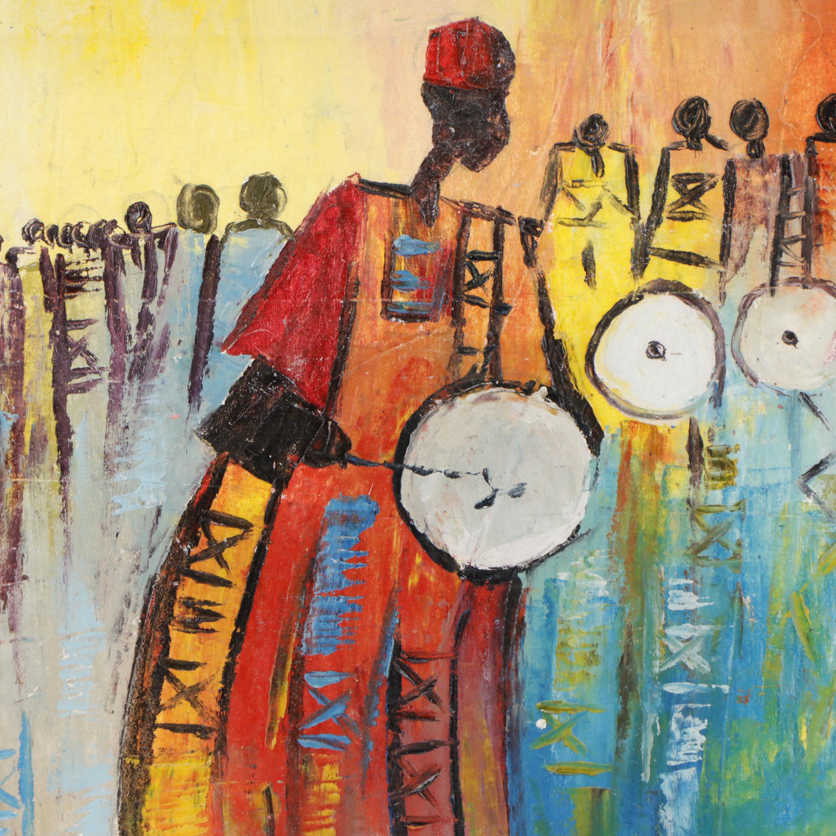 Bayo Ogundele Oil Painting "Entertainers," 2023 | EBTH