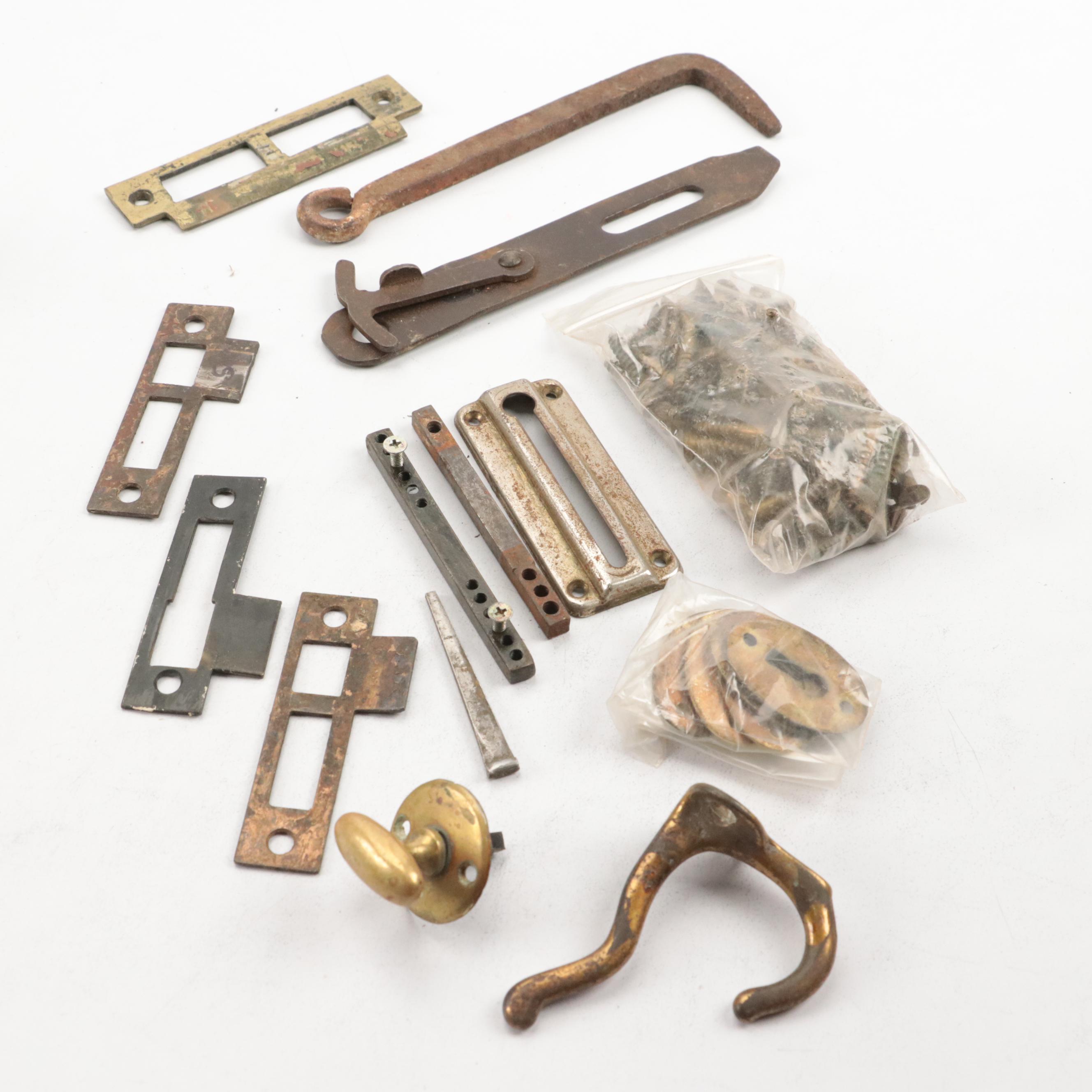 Glass, Brass, and Metal Door Knobs, Hinges, and Other Door Hardware, Vintage | Everything But ...