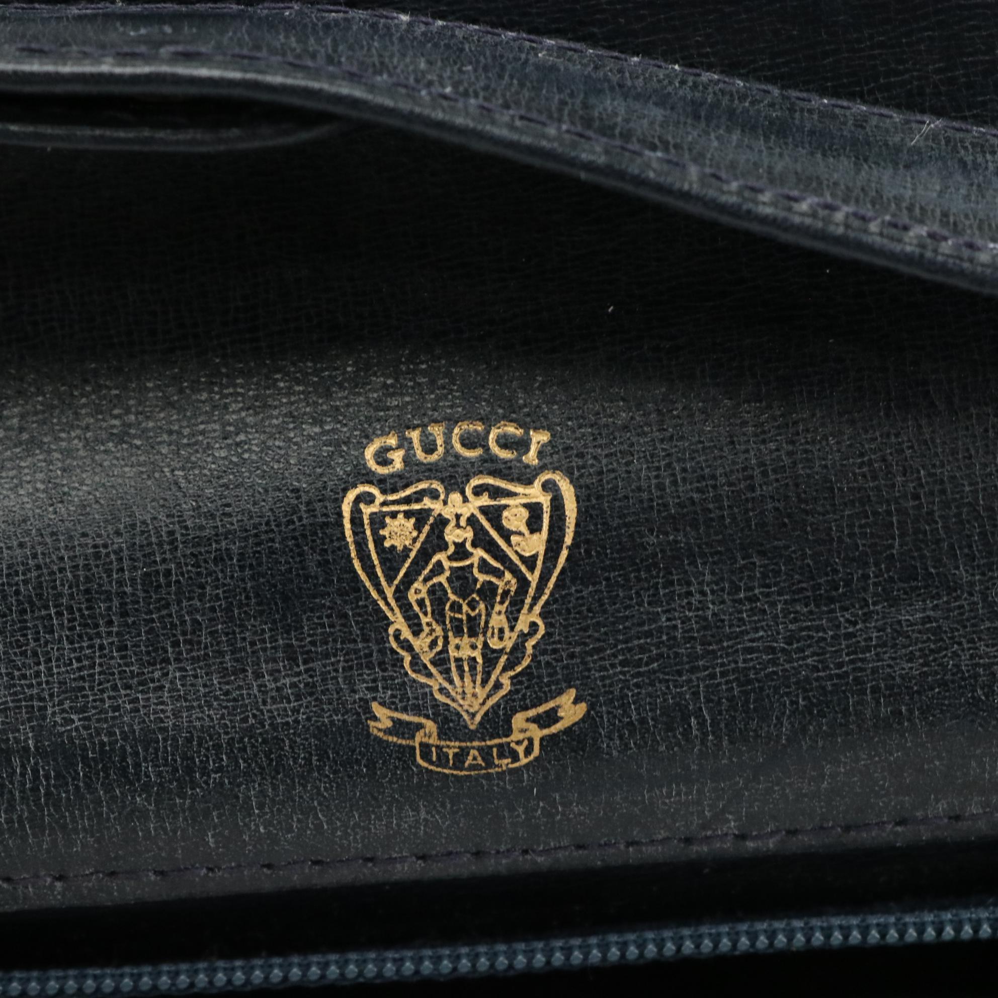 Gucci Navy GG Supreme Canvas and Leather Front-Flap Shoulder Bag | EBTH