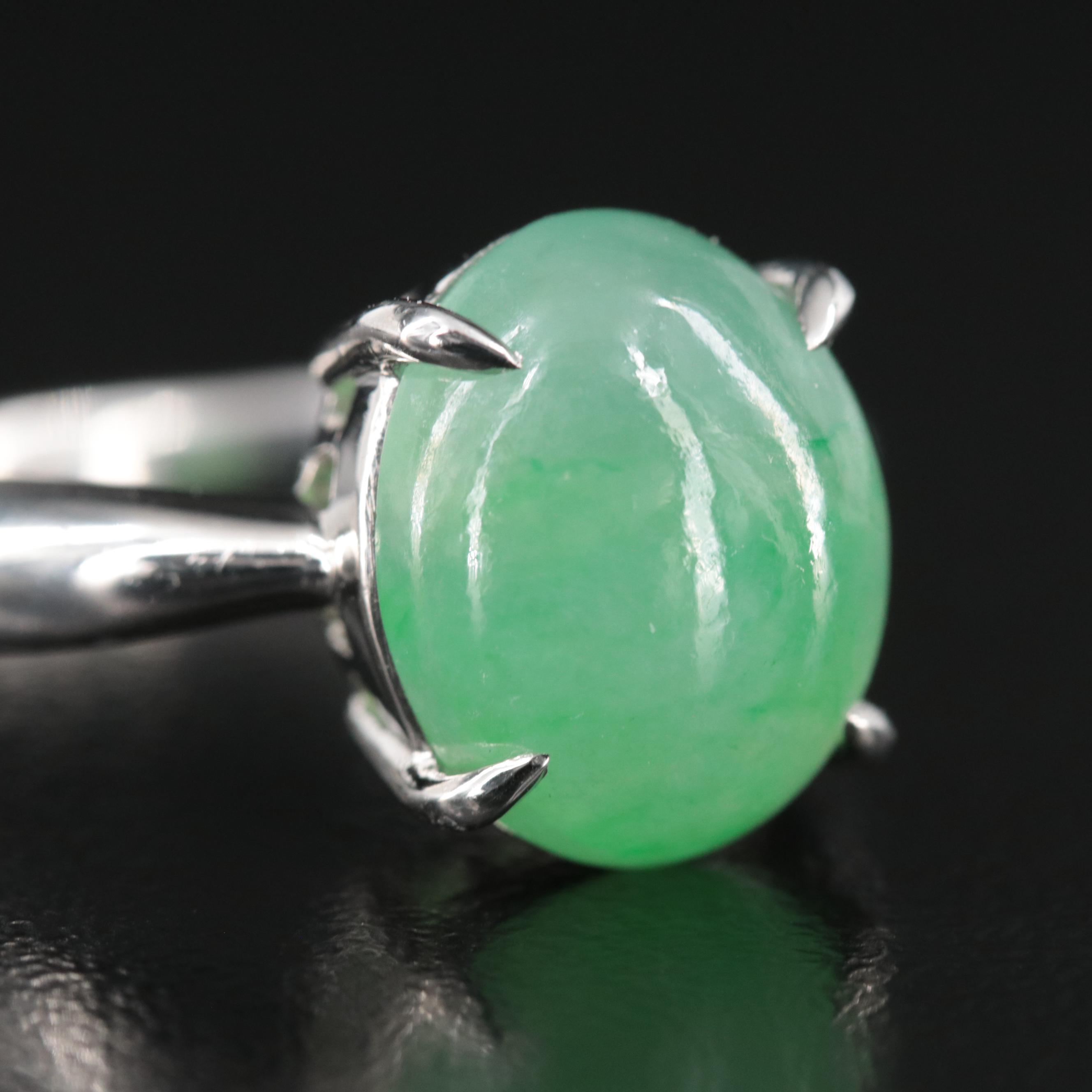 Platinum Jadeite Solitaire Ring | EBTH