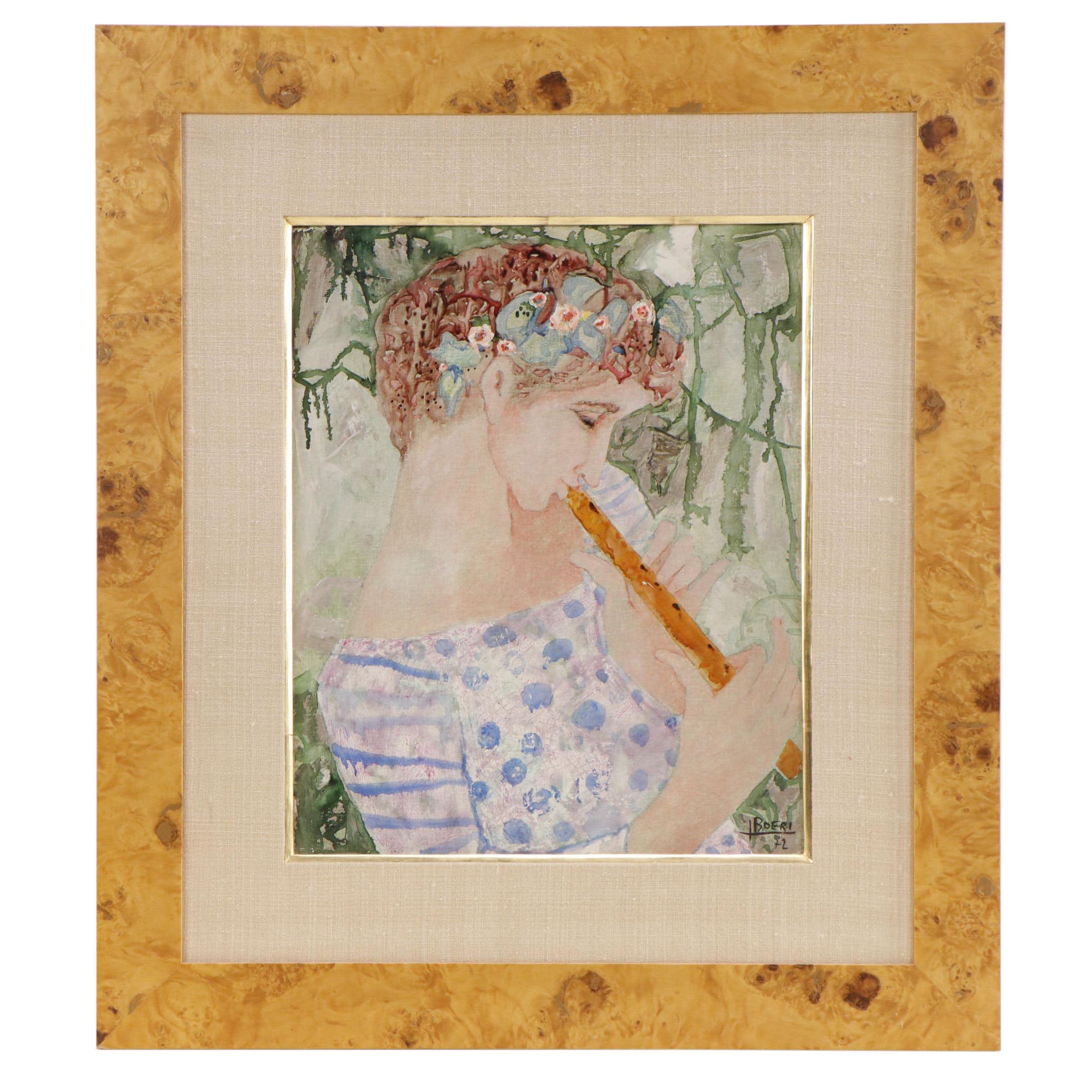 Jacques Boeri Oil Painting "Harlequin," 1972 | EBTH