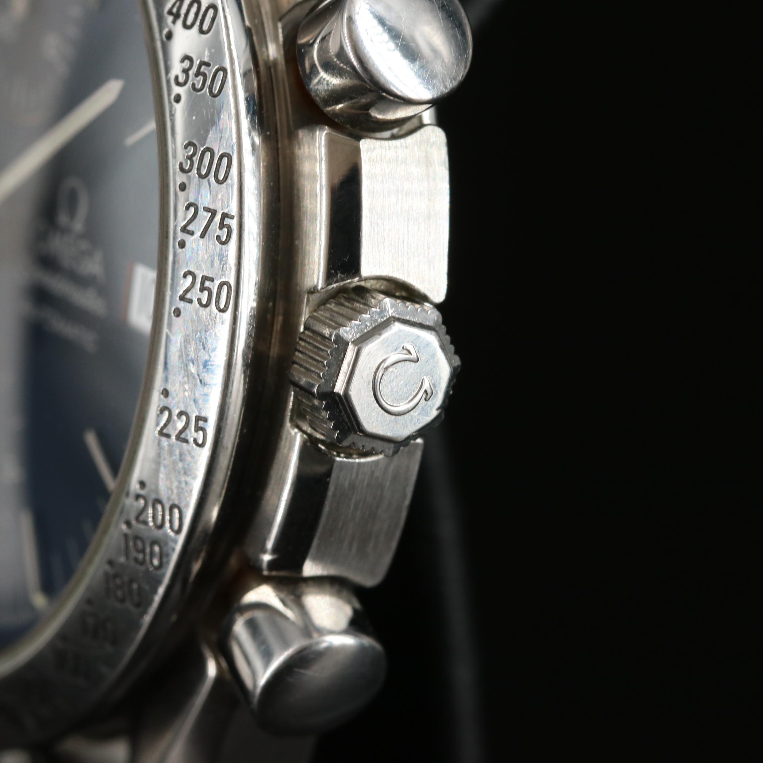 Omega Speedmaster Date Blue Dial Stainless Steel Wristwatch ...