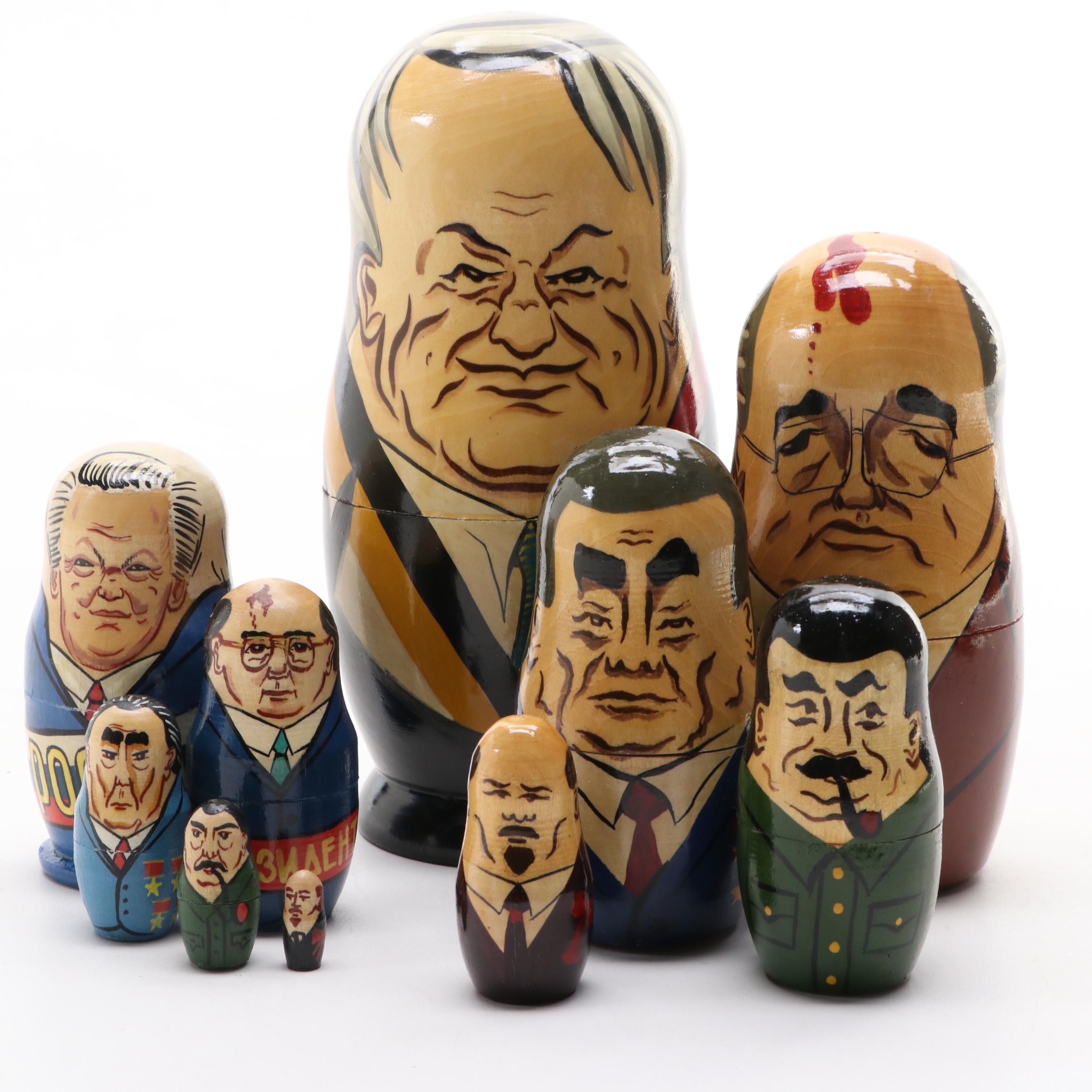 Russian Leaders Wooden Matryoshka Dolls | EBTH