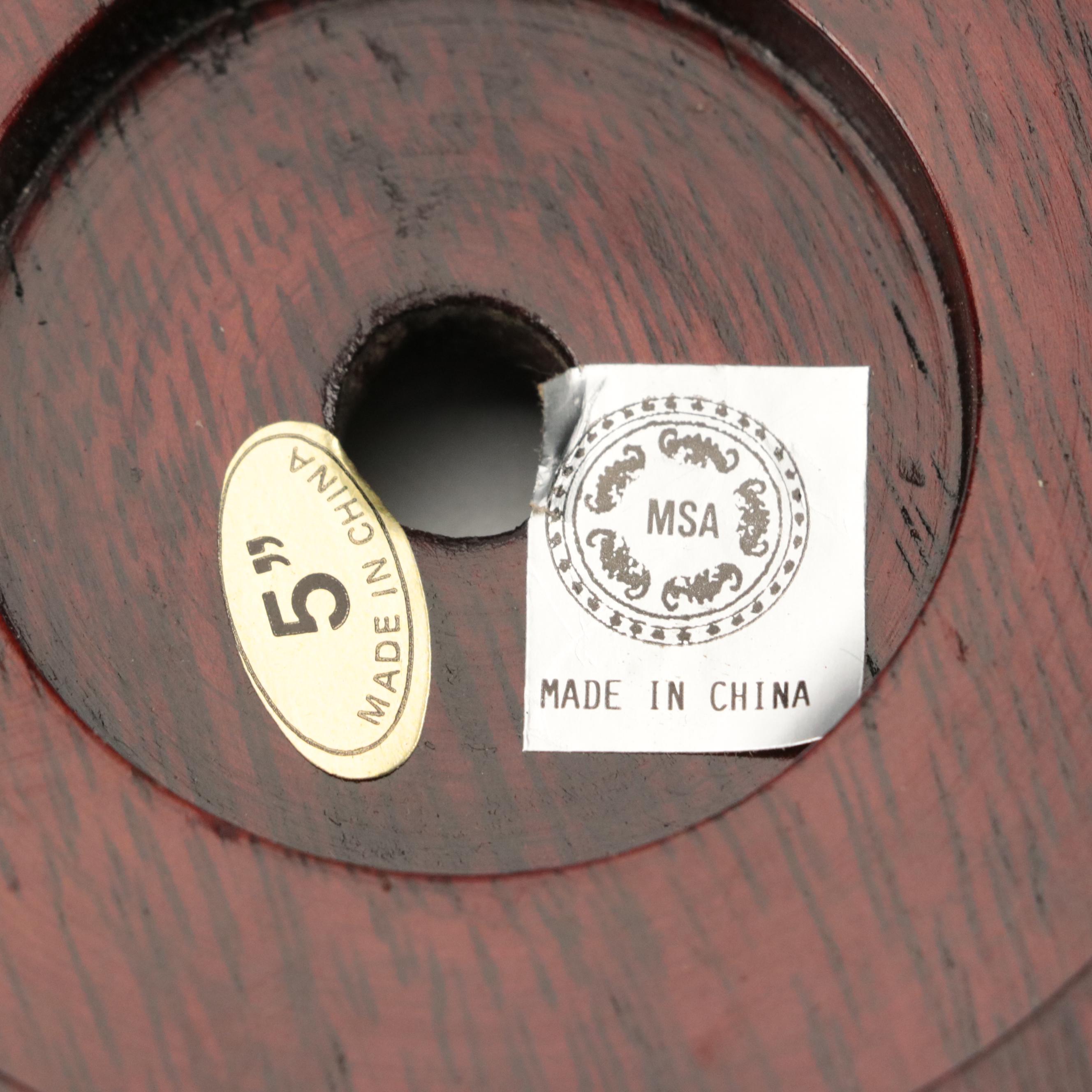 Carved and Stained Wooden Vase Bases, Vintage | EBTH