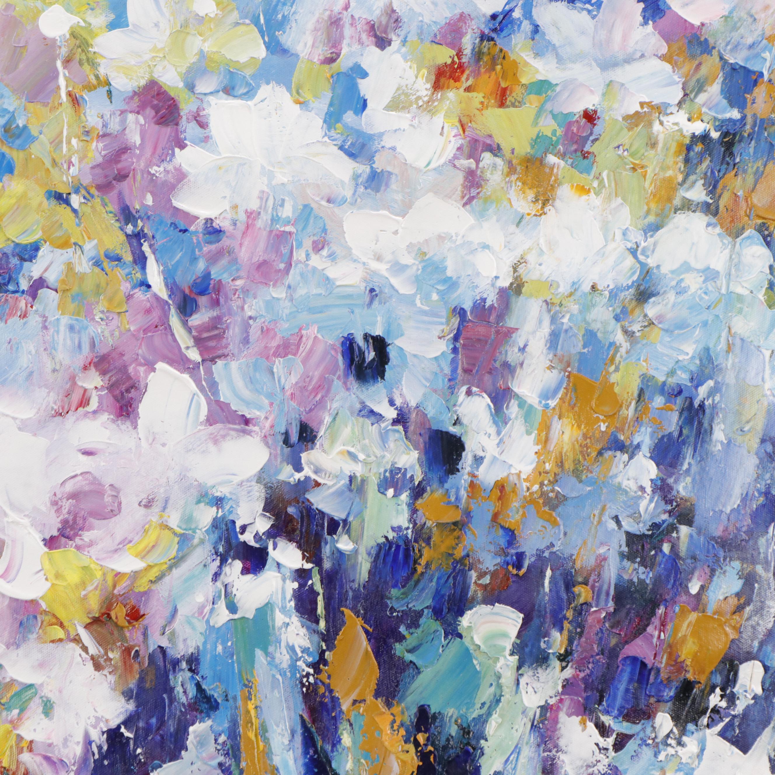 Ping Abstract Floral Oil Painting, 21st Century | EBTH