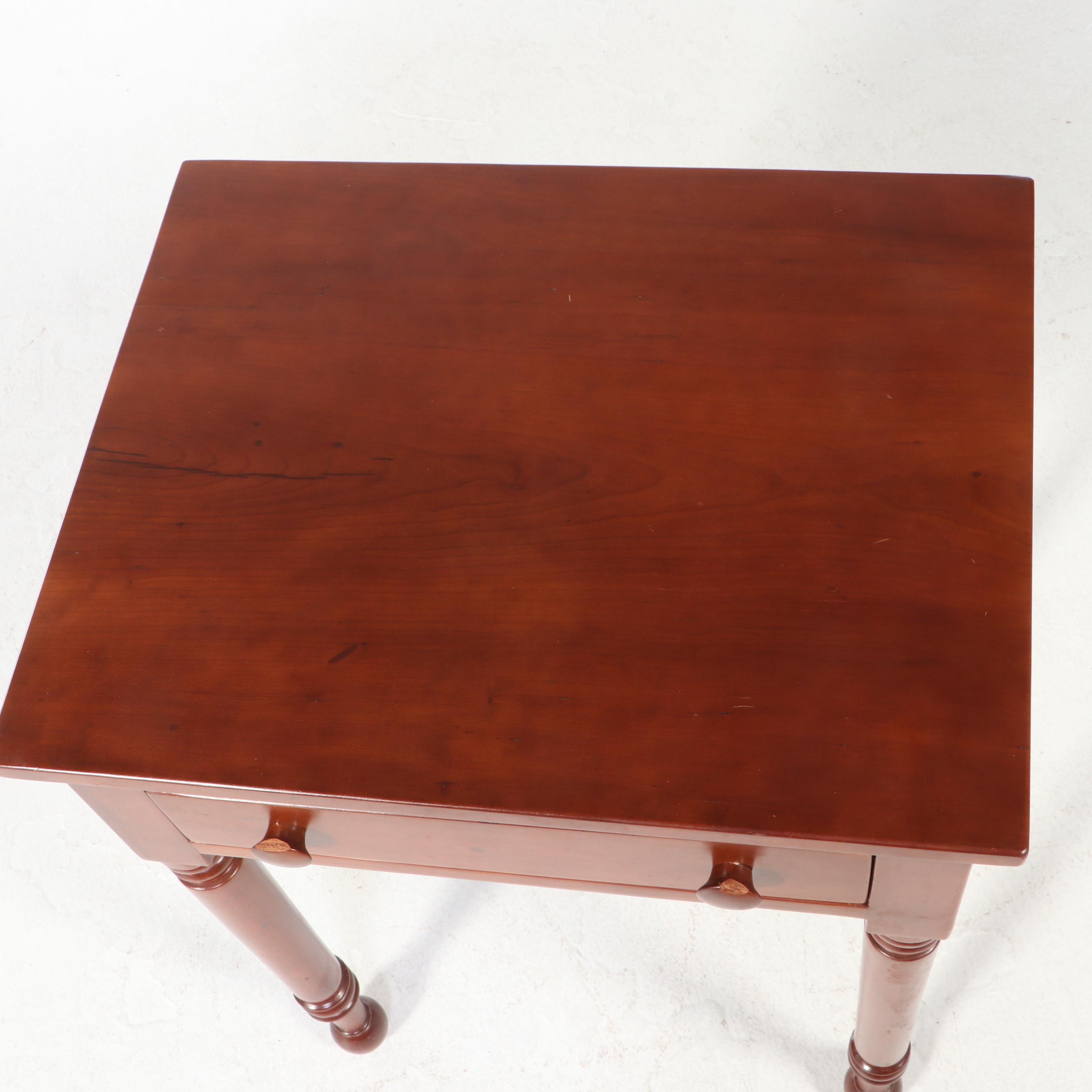 American Primitive Cherrywood Work Table, 19th Century | EBTH