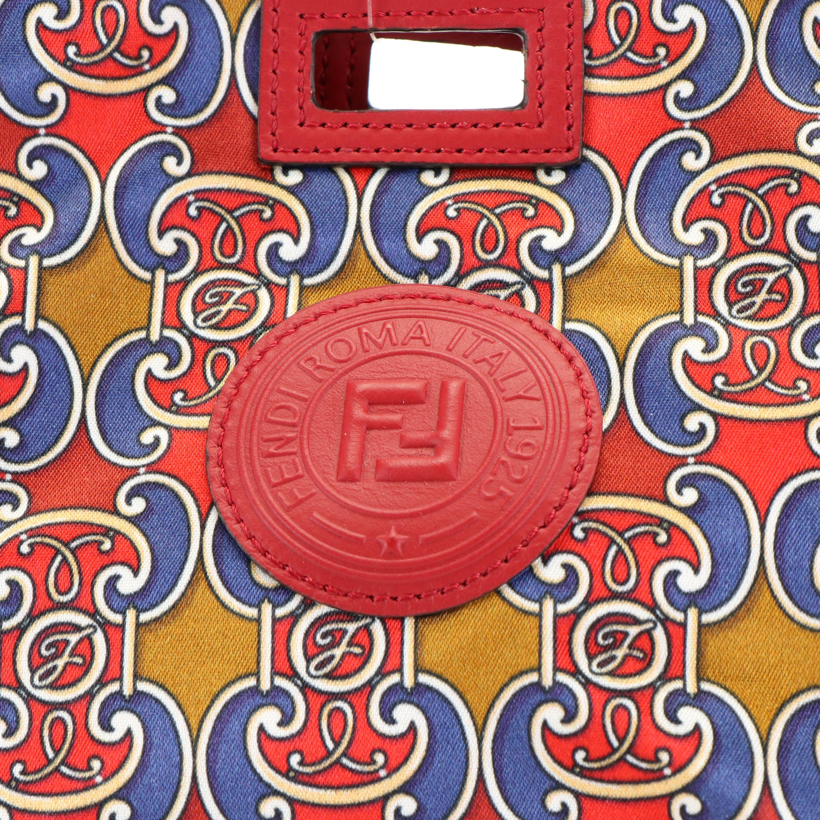 Fendi Royale Print Stamp Patch Runaway Satin Handbag | EBTH