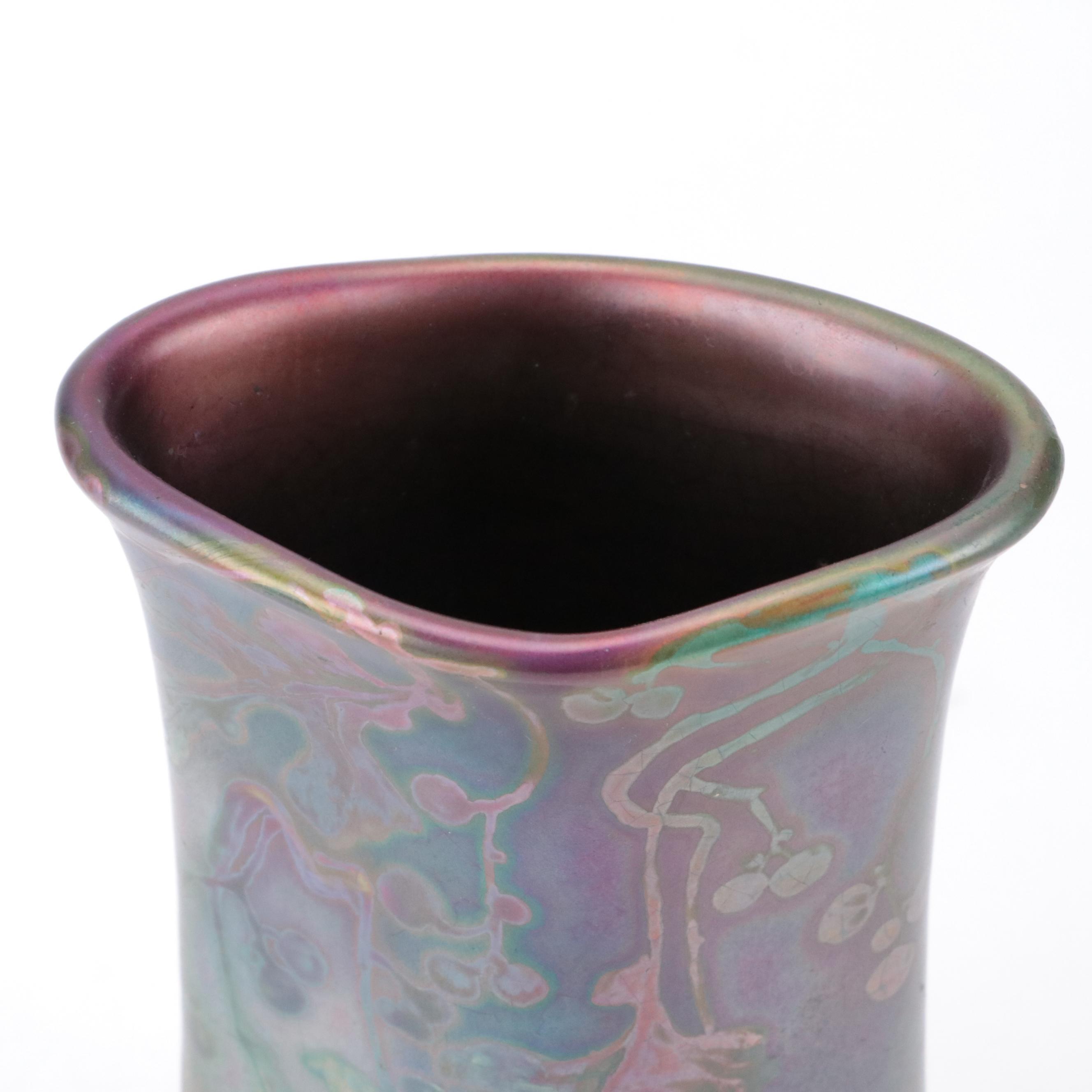 Sicard (Attributed) Weller Pottery Iridescent Lusterware Vase, Early ...
