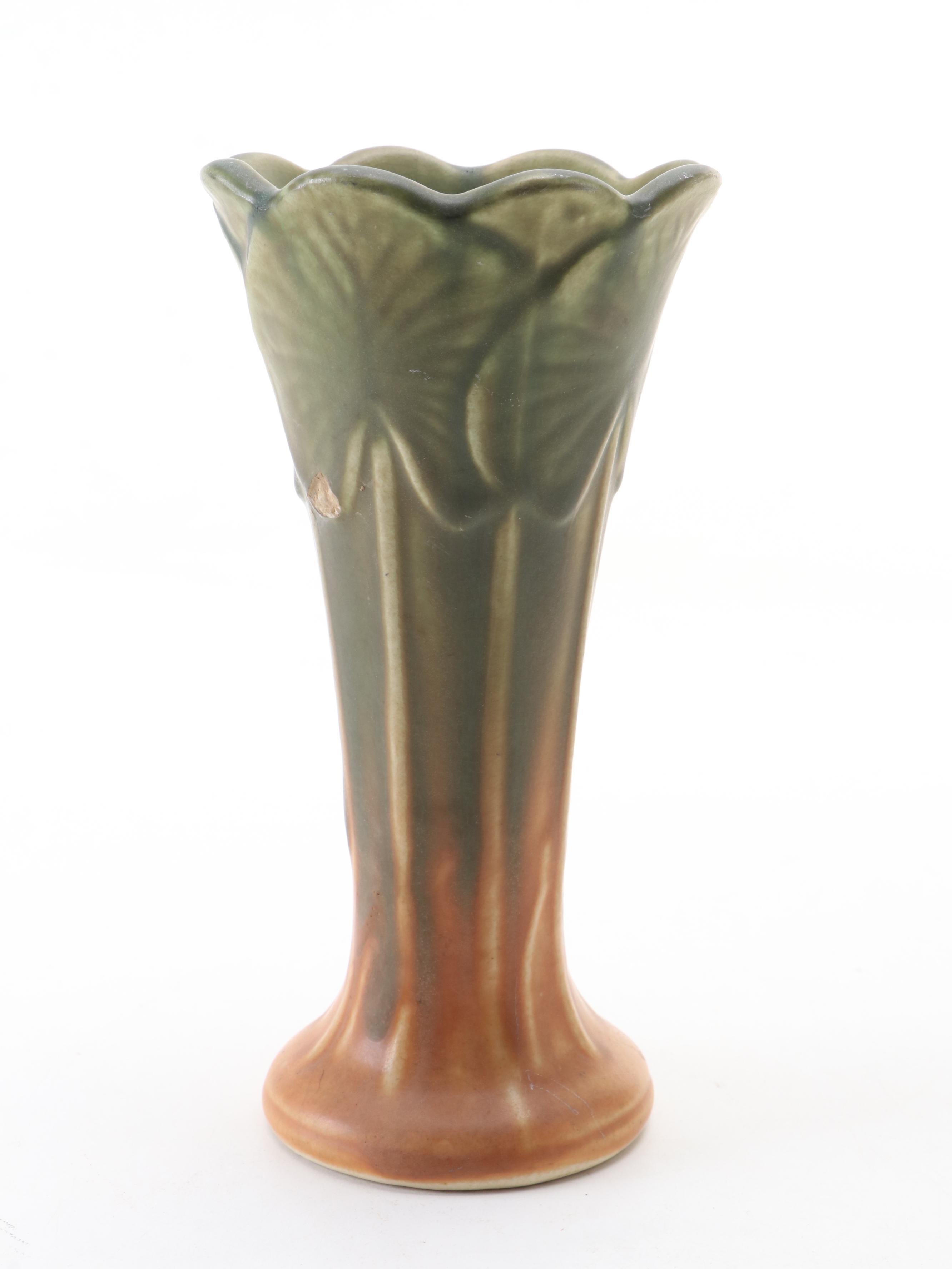 Weller Pottery "Pumila" Vase with Prairie Art Pottery "Welcome" Plaque ...