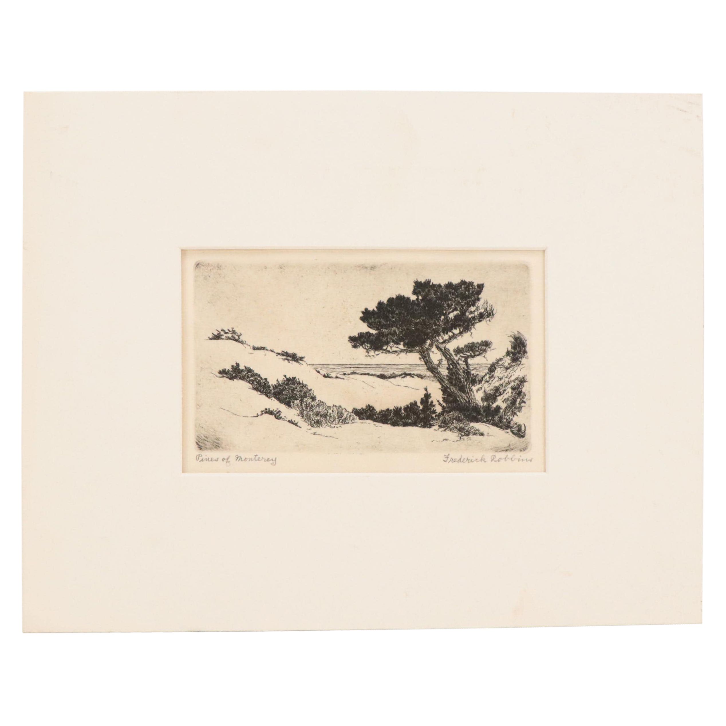 Frederick Robbins Landscape Etching "Pines of Monterey" | Everything ...