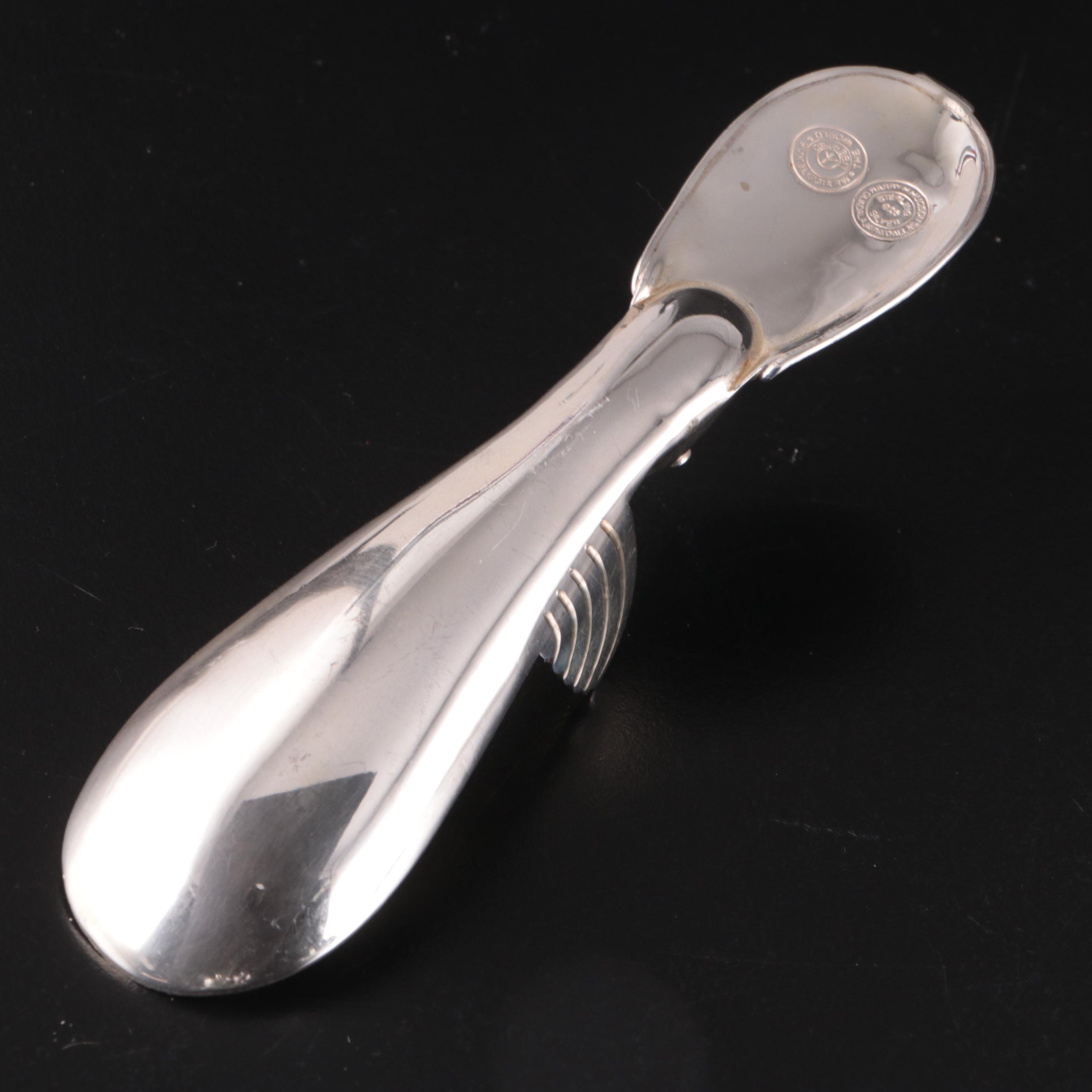 Harry H. Hudson Sterling Aztec Duck Spoon with Sterling Salt Cellars ...