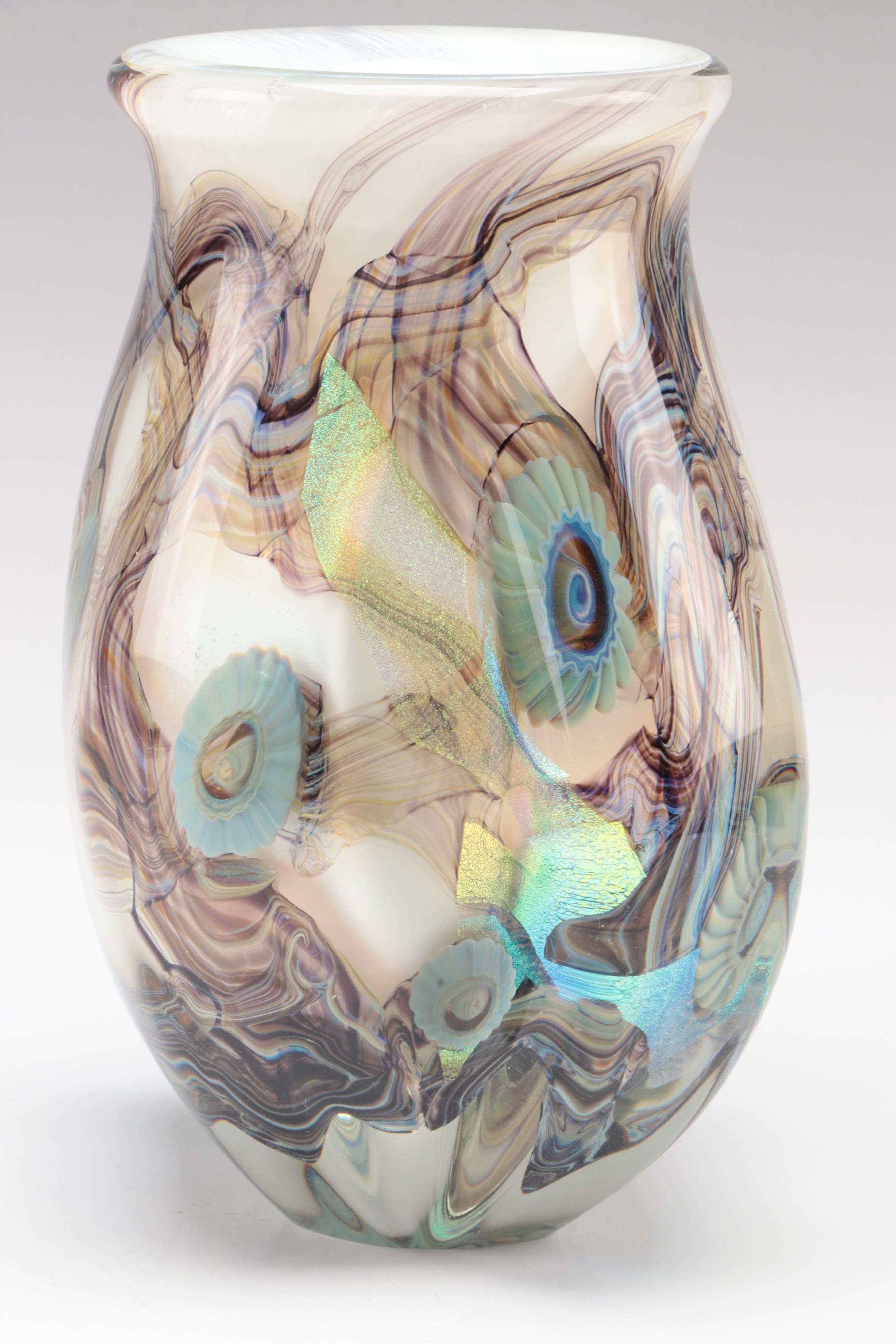 Robert Eickholt "Deep Sea" Dichroic and Opalescent Studio Art Glass ...