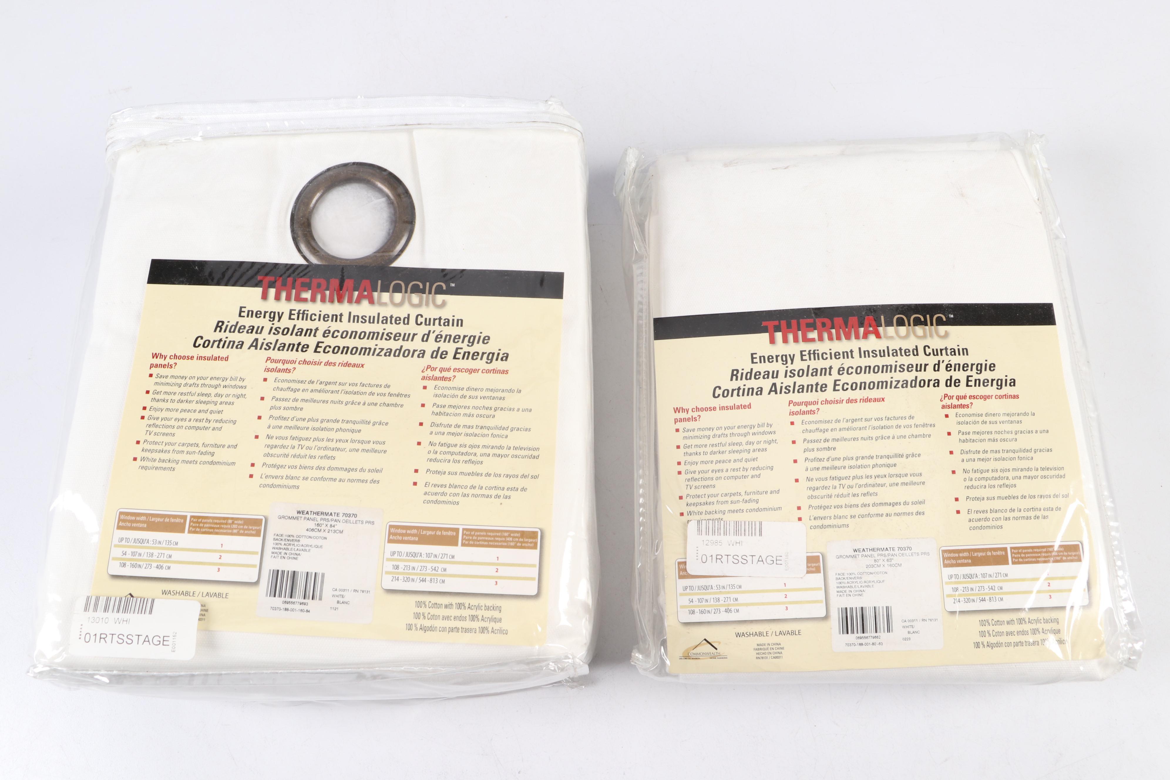 ThermaLogic "Weathermate" Insulated White Drapes With Grommets | EBTH