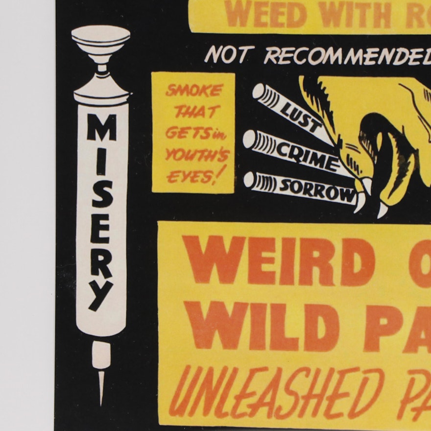 Offset Lithograph of Cannabis Propaganda Poster Offset Lithograph of Cannabis Propaganda Poster