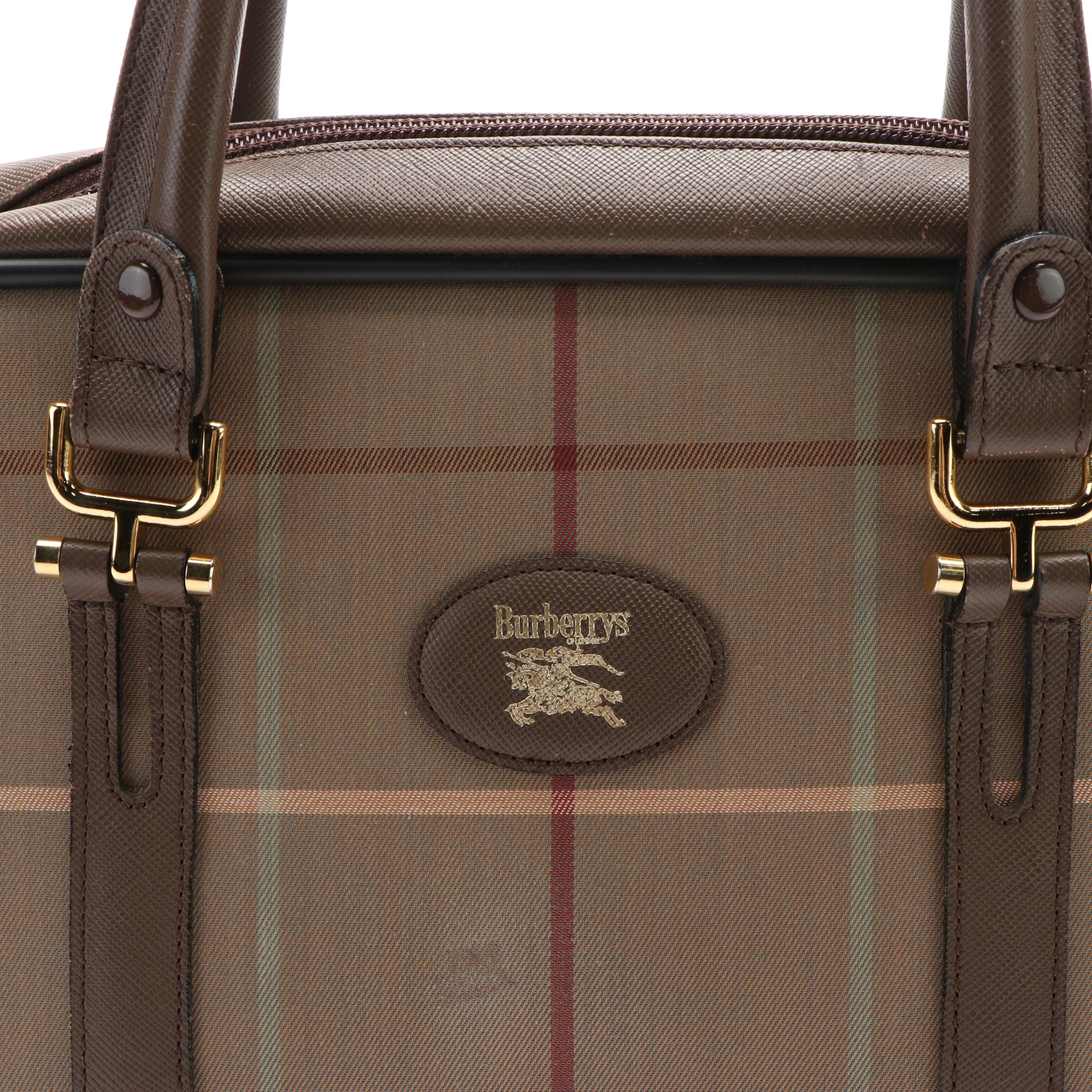 Burberry Check Handbag Brown Canvas | EBTH
